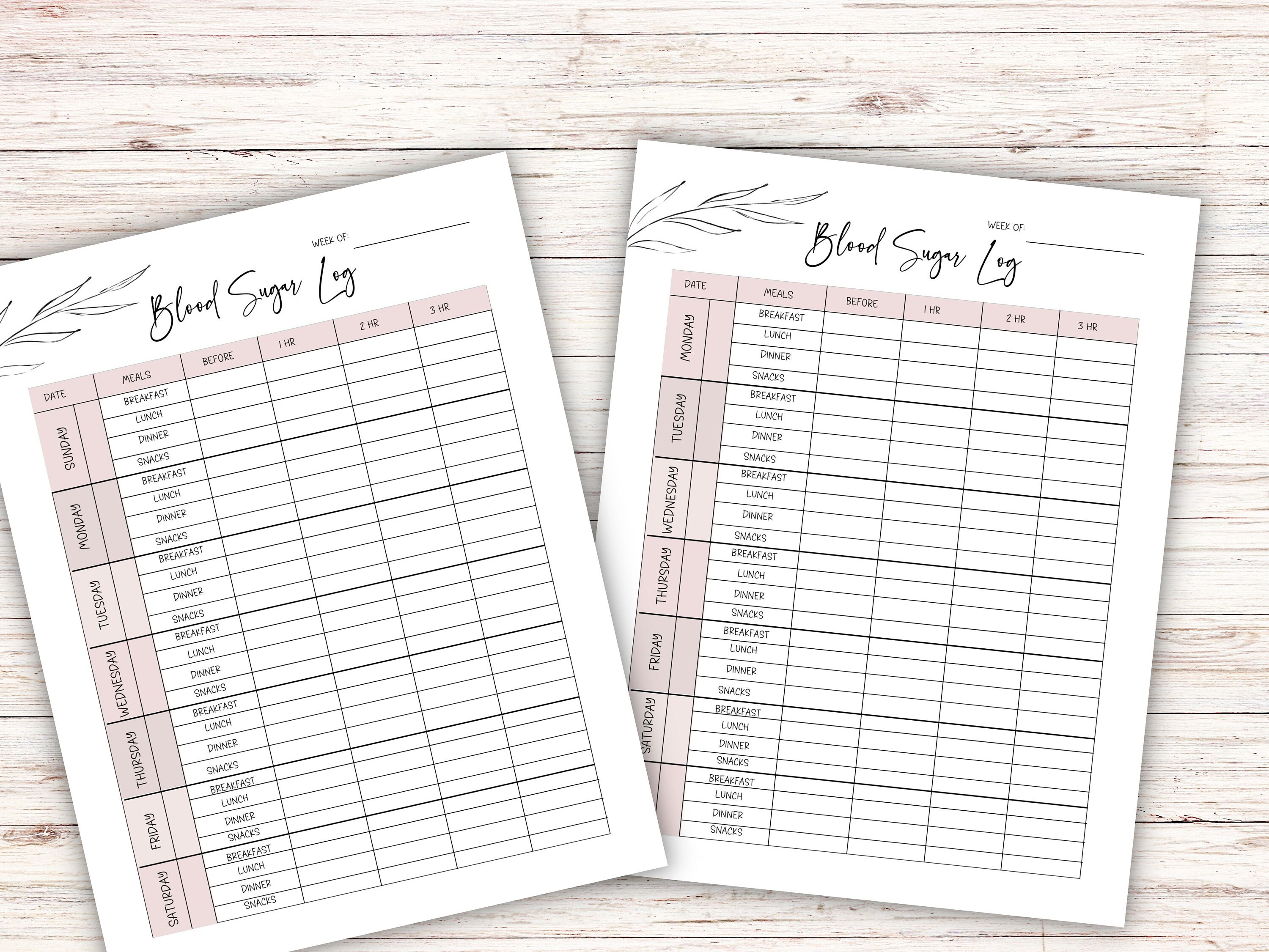 Printable Diabetic Log Book - Blood Sugar Tracker - Diabetes Planner ...