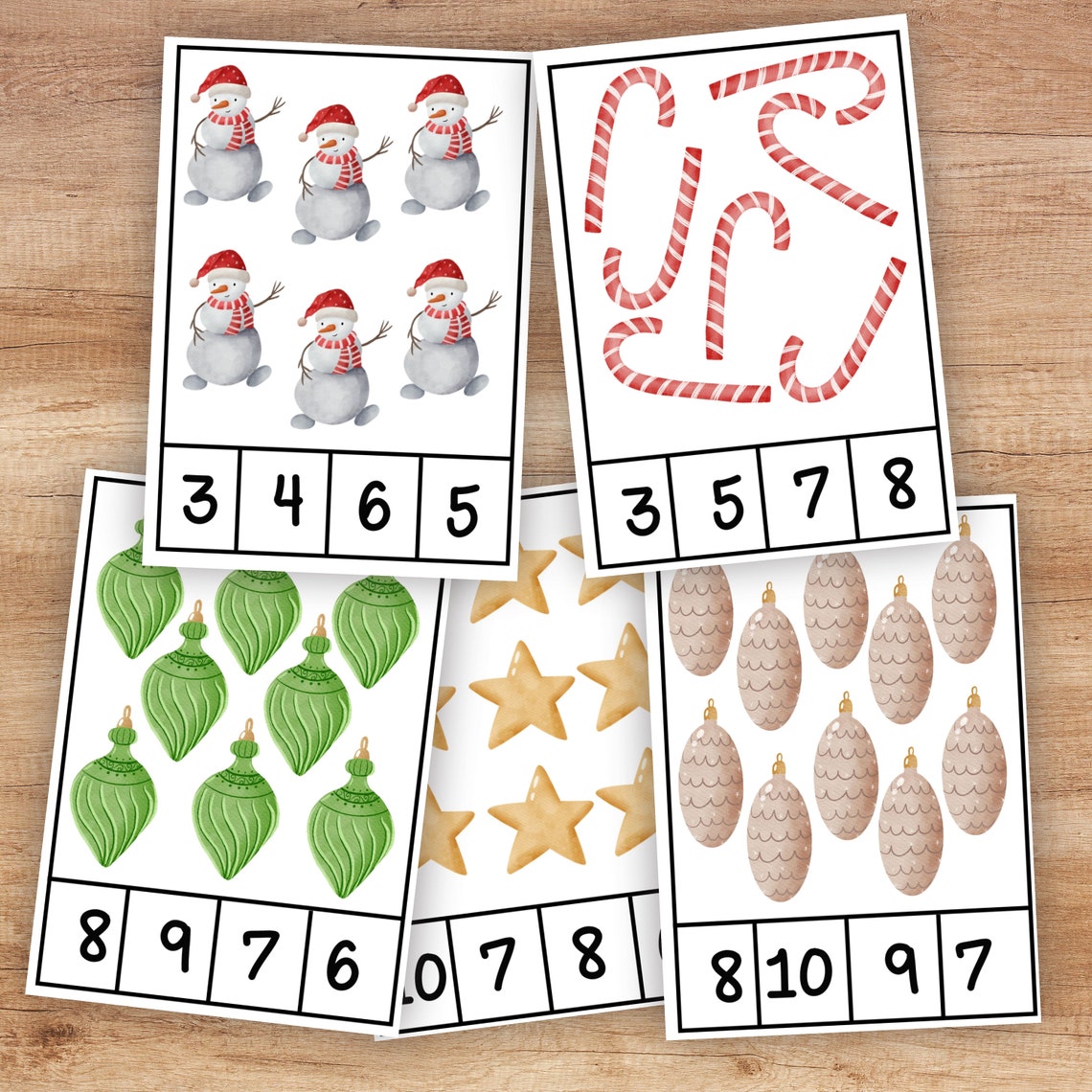 Christmas Count and Clip Cards - Printable Preschool, Pre K, and ...