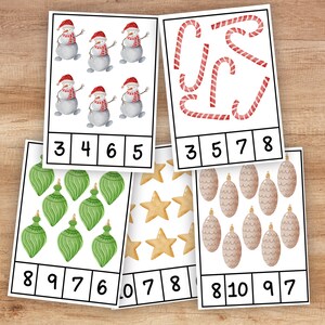 Christmas Count and Clip Cards - Printable Preschool, Pre K, and ...