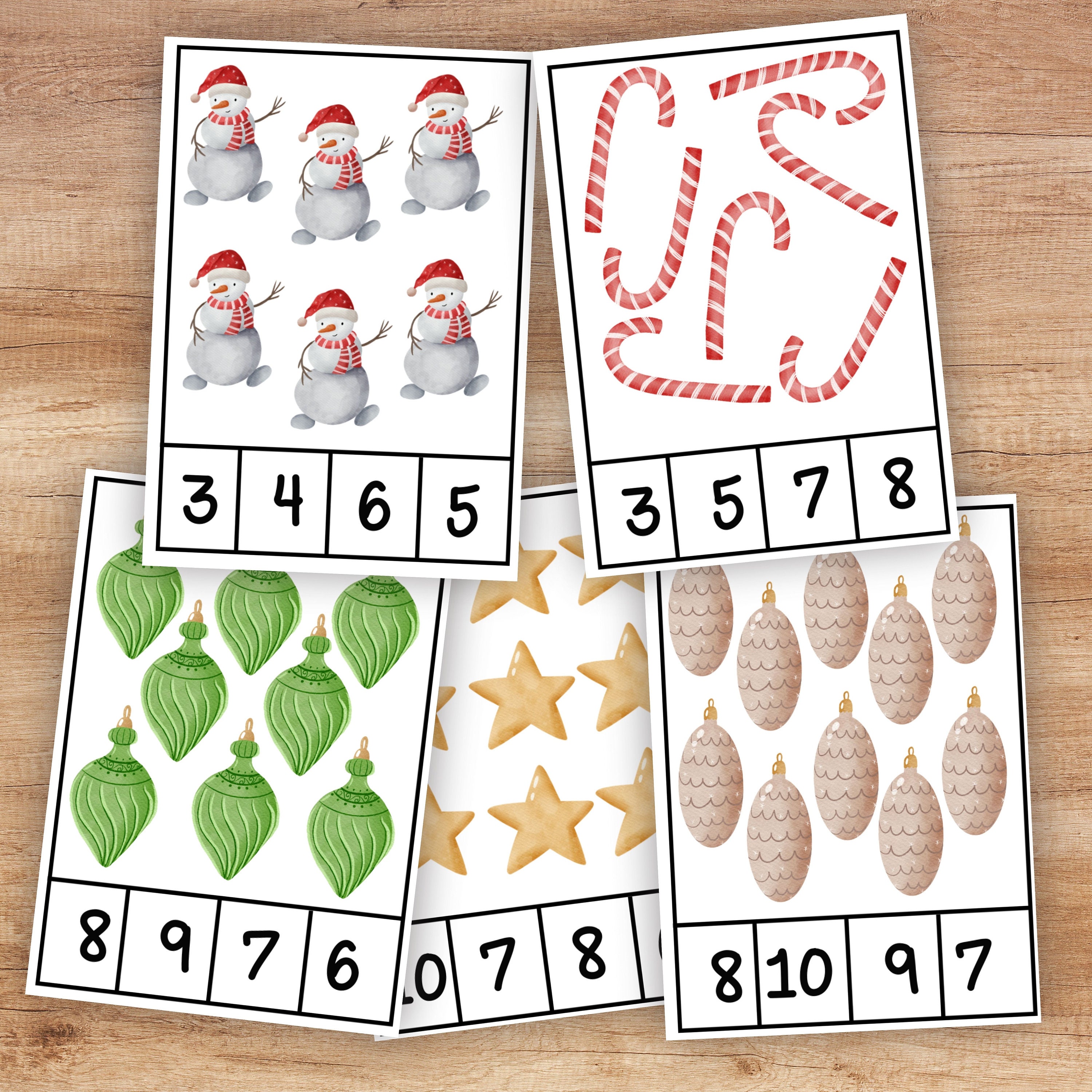 Christmas Count and Clip Cards - Printable Preschool, Pre K, and ...