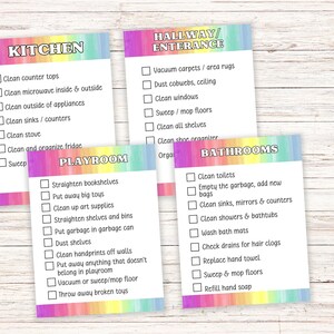 ADHD Cleaning Checklist Printable - Editable Chore to Do List for Kids ...