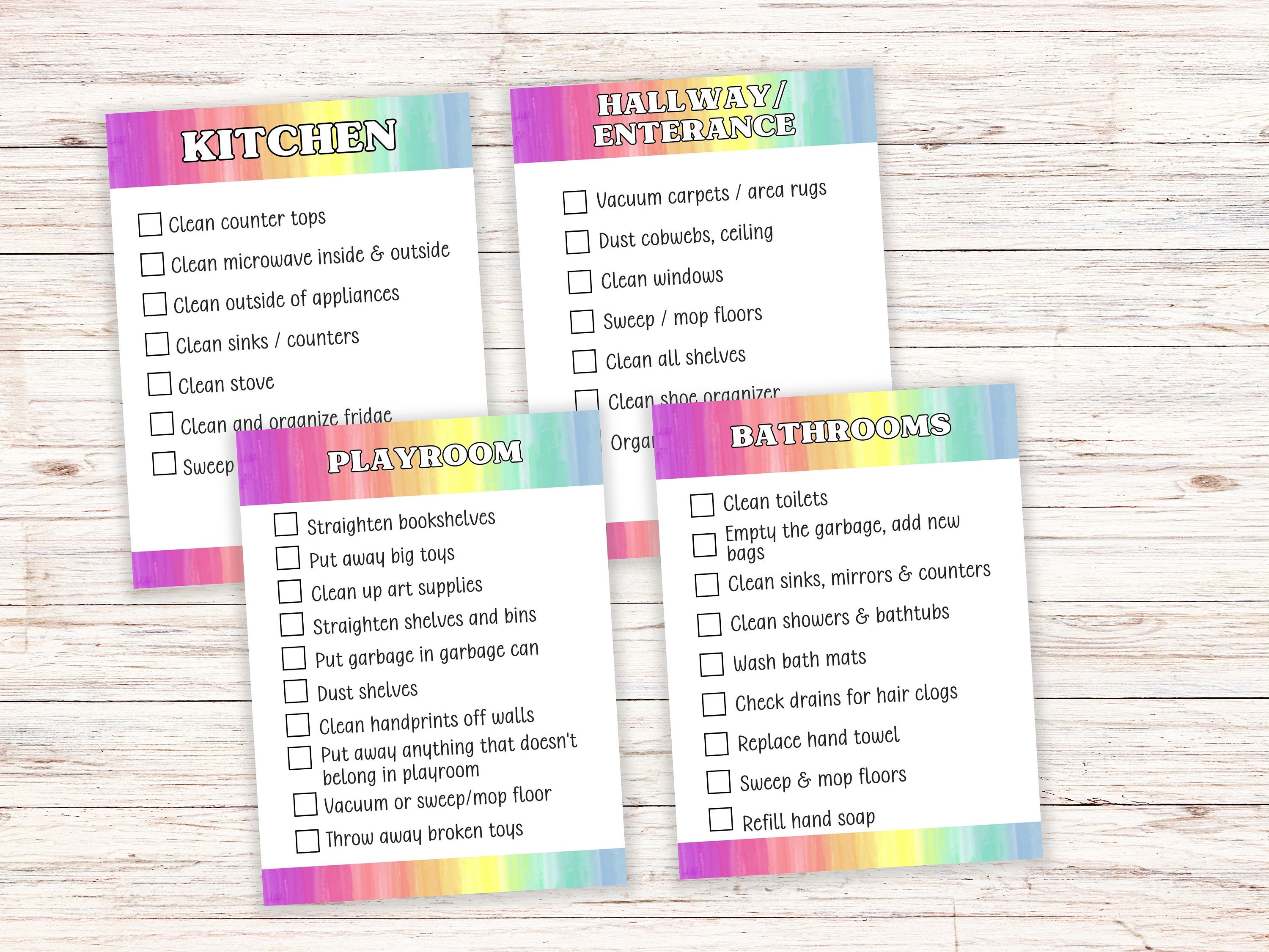 ADHD Cleaning Checklist Printable - Editable Chore to Do List for Kids ...