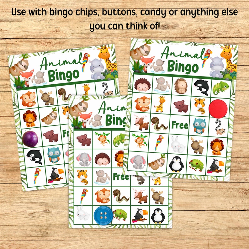 Animal Bingo Game - 30 Printable Cards - for Kids or Classroom Party - Etsy