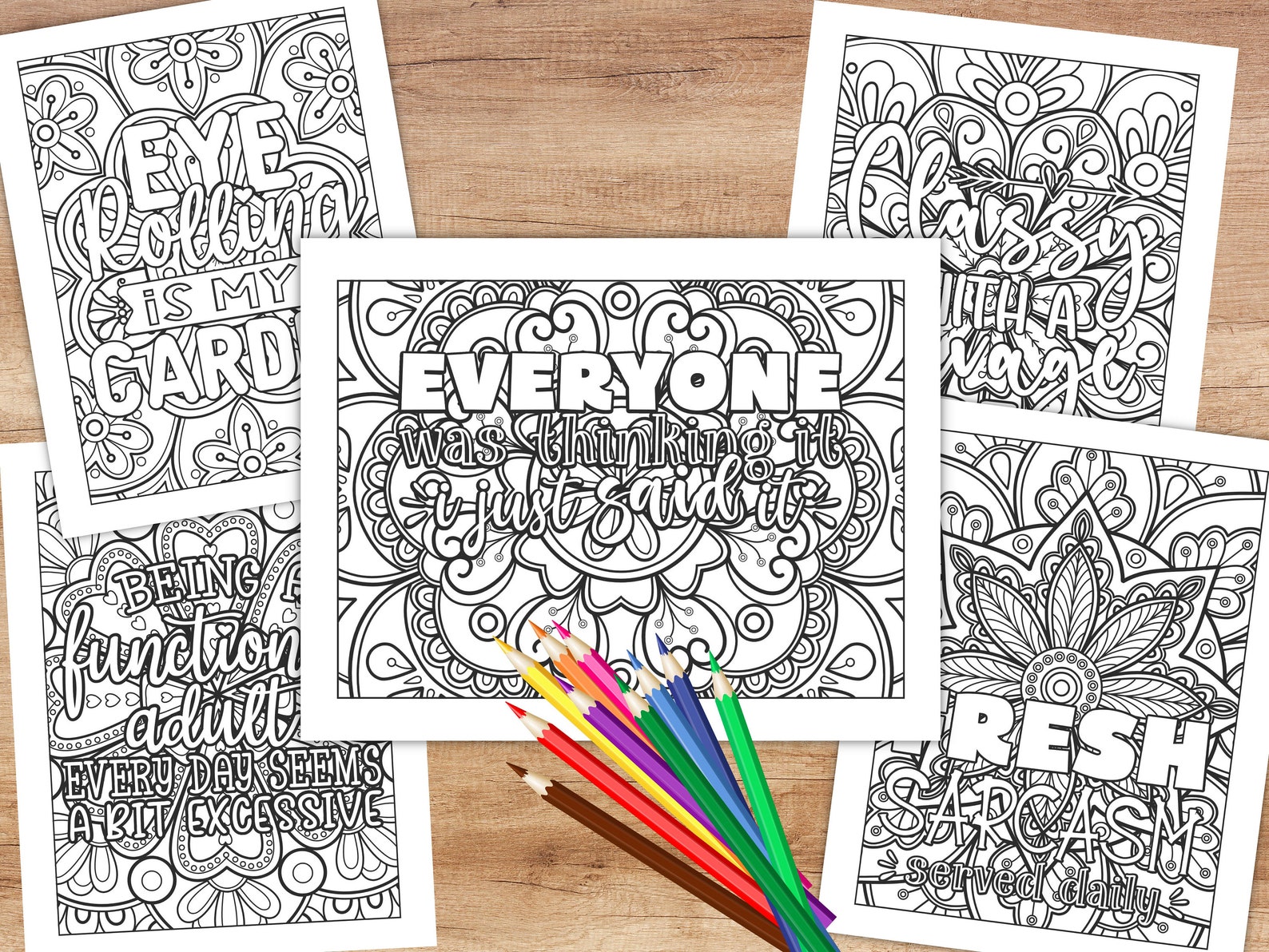 75 Funny Coloring Pages for Adults - Printable Sassy Sarcastic Quotes ...