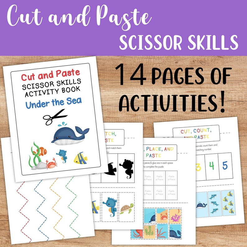 Preschool Cut and Paste Worksheets - Scissor Skills Activity Page ...