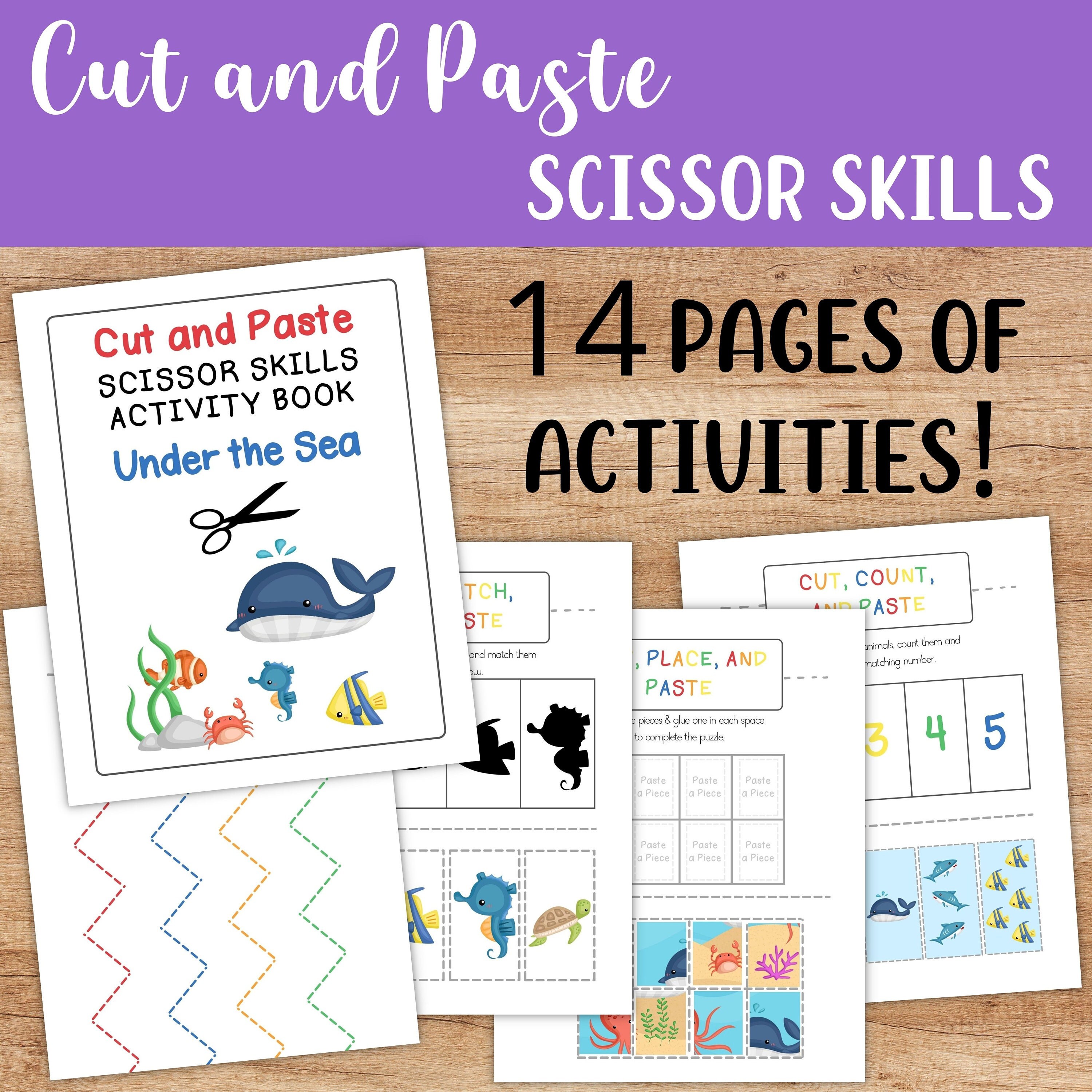 Preschool Cut and Paste Worksheets - Scissor Skills Activity Page ...