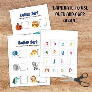 Beginning Sounds Worksheets - Cut and Paste Phonics Alphabet Letter ...