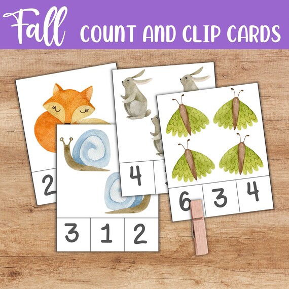 Preschool Math Activity Counting and Number Recognition Clip - Etsy