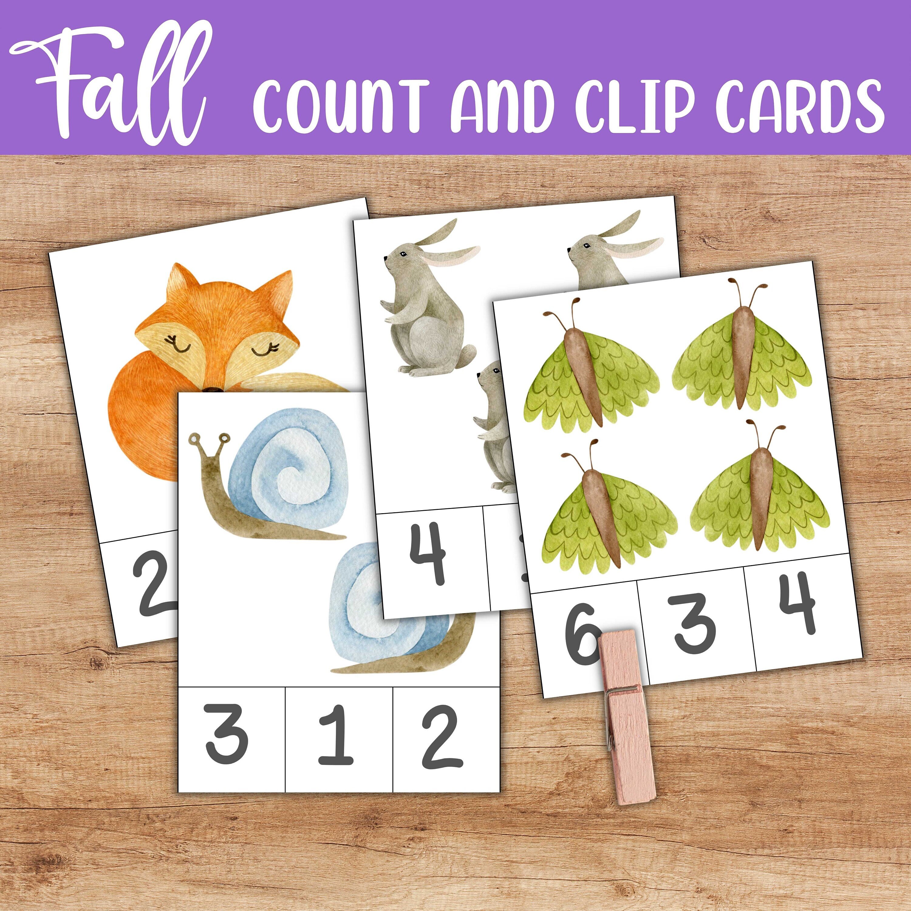 Preschool Math Activity Counting and Number Recognition Clip Cards ...