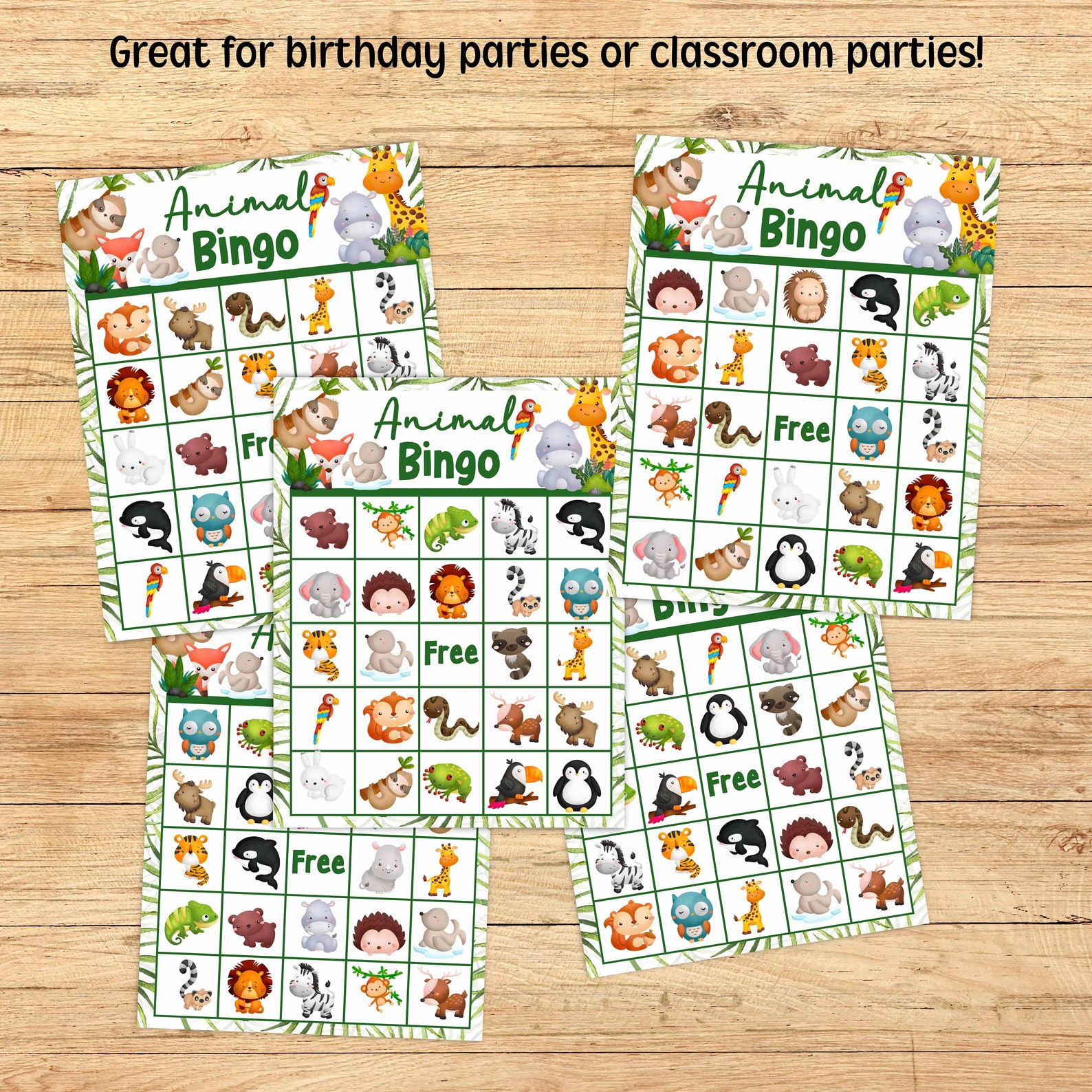 Animal Bingo Game - 30 Printable Cards - for Kids or Classroom Party - Etsy