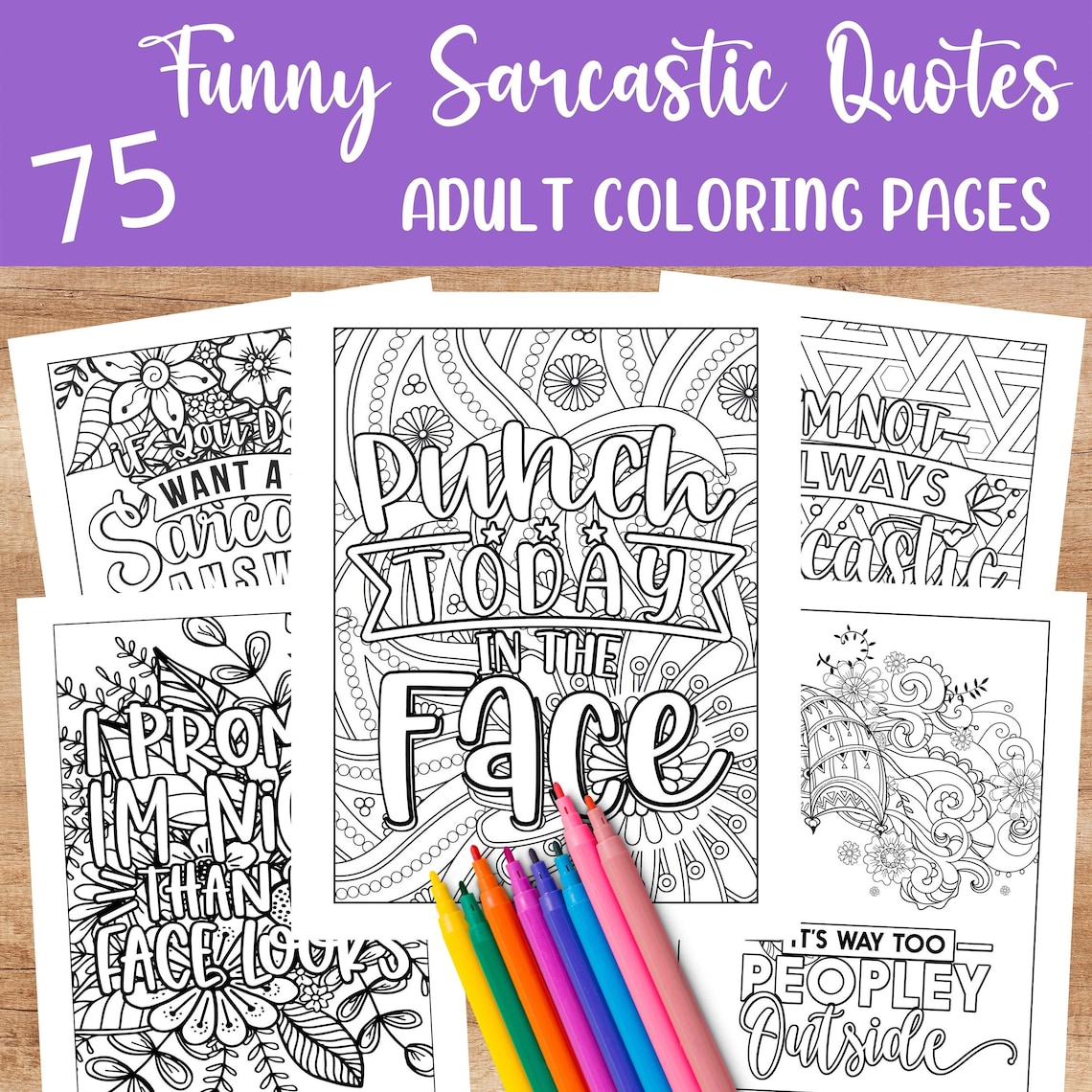 75 Funny Coloring Pages for Adults Printable Sarcastic - Etsy