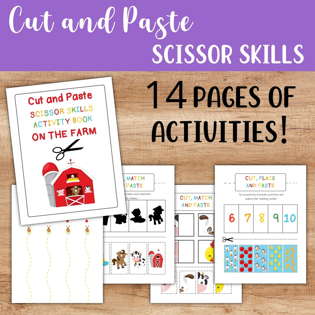 Preschool Cut and Paste Worksheets - Scissor Skills Activity Page ...