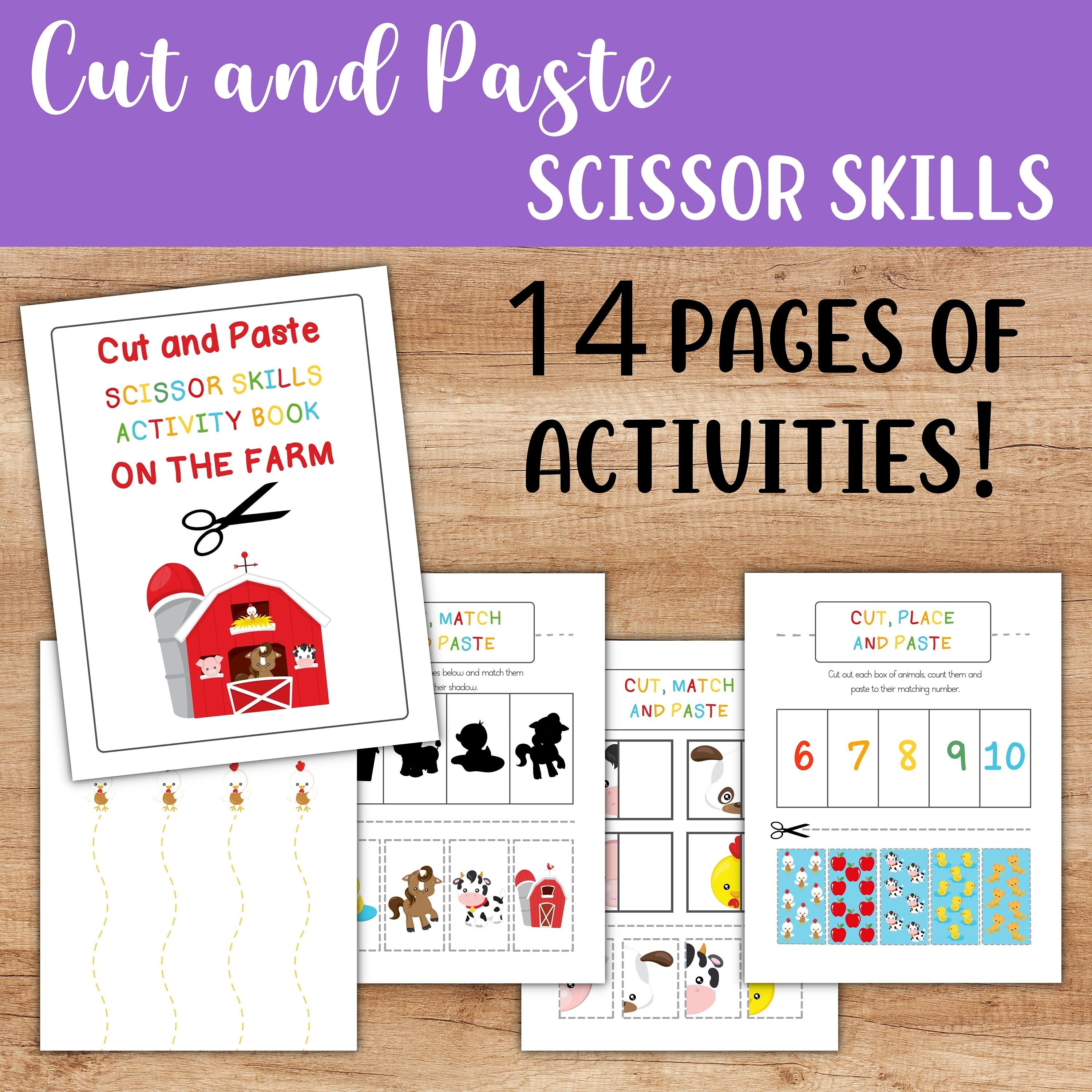 Preschool Cut and Paste Worksheets - Scissor Skills Activity Page ...