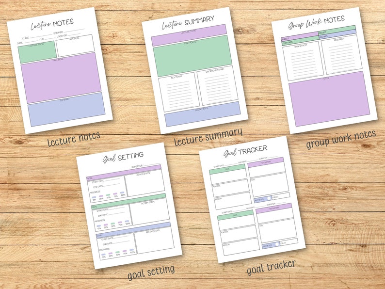 Printable Student Academic Planner Grade Tracker Assignment Exam Prep ...
