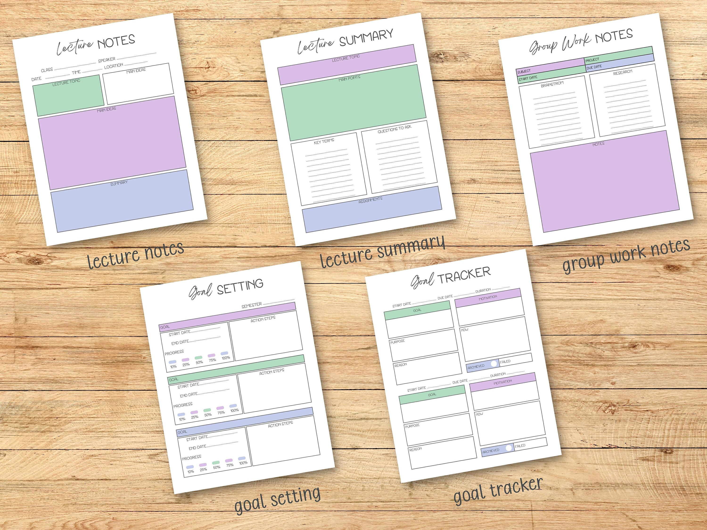 Printable Student Academic Planner Grade Tracker Assignment Exam Prep ...