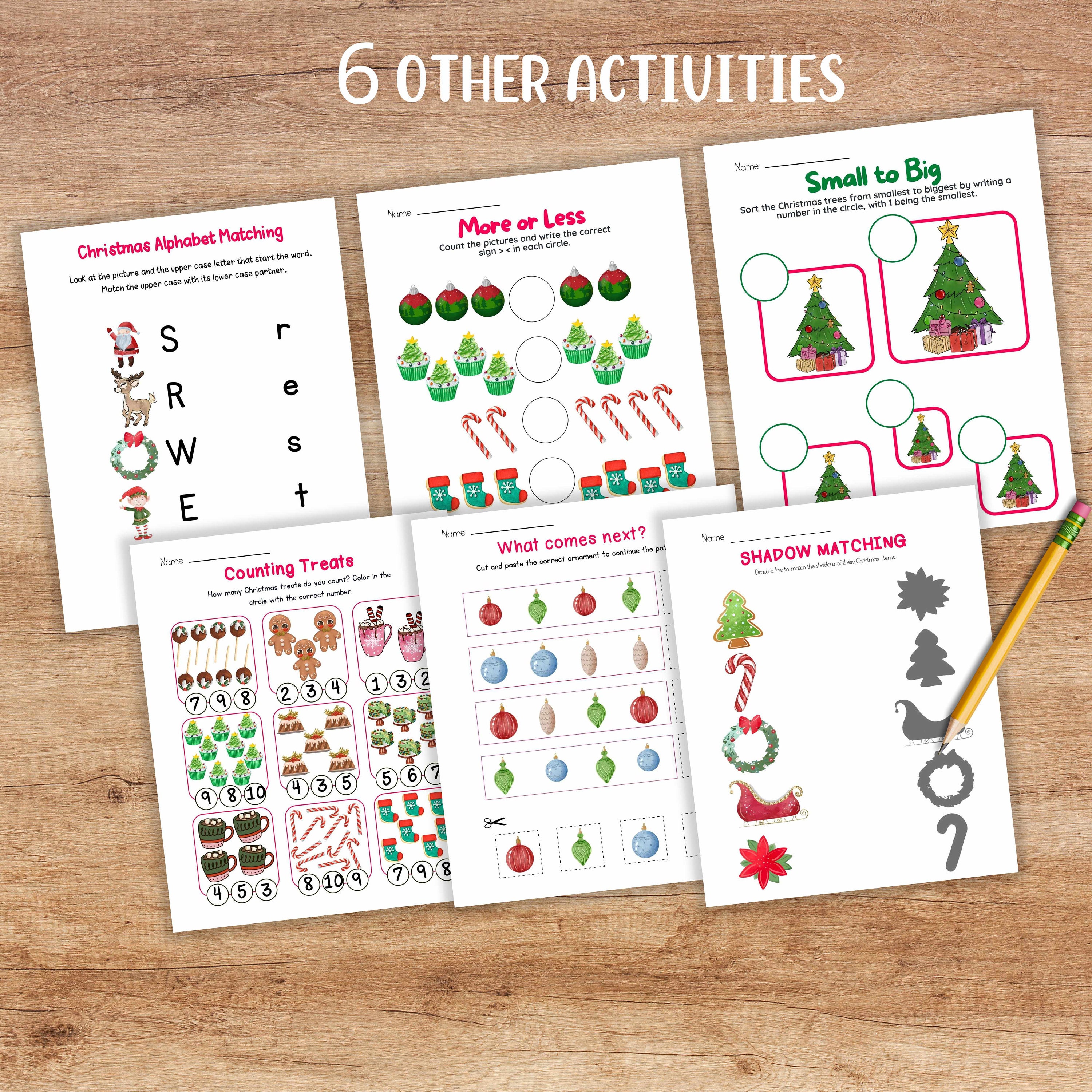 Christmas Preschool Worksheet and Activity Bundle Pre-k Kindergarten ...