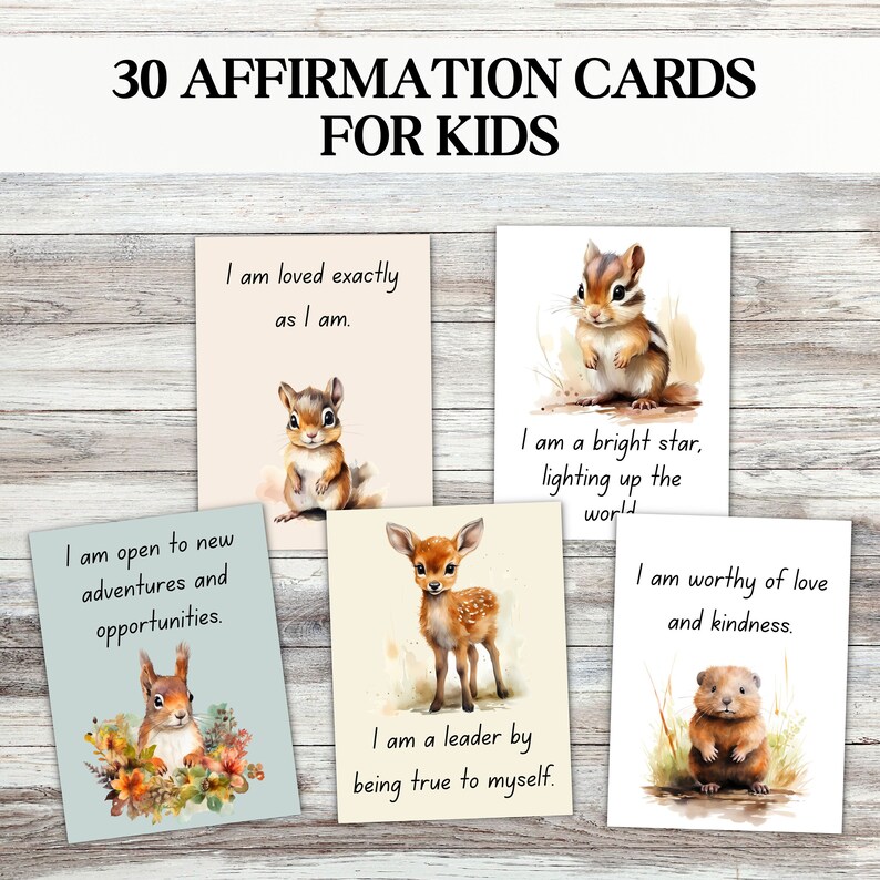Woodland Affirmation Cards - Printable Lunchbox Notes With Positive ...