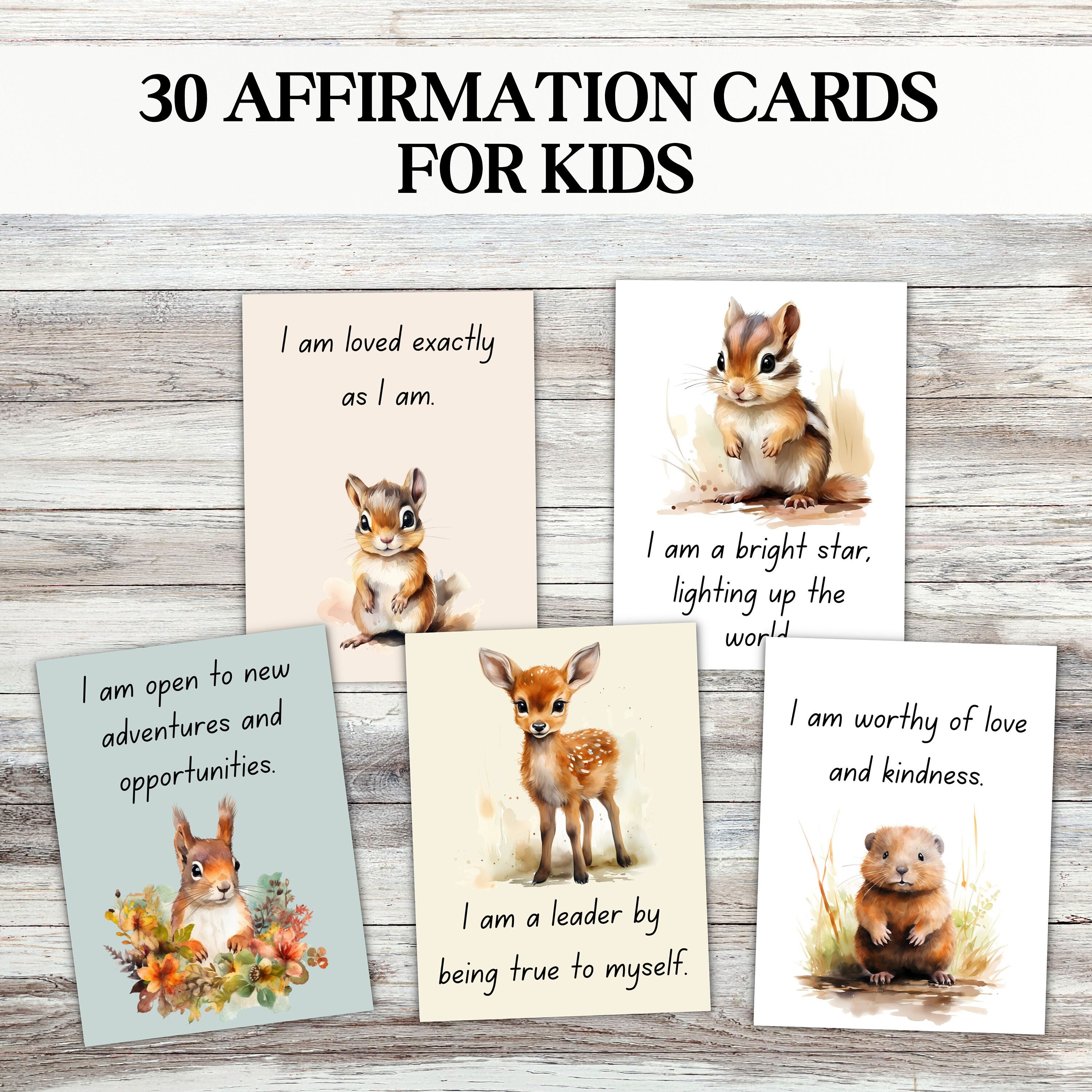 Woodland Affirmation Cards - Printable Lunchbox Notes With Positive ...
