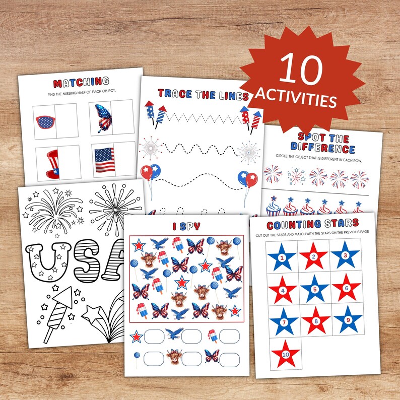 4th of July Preschool Worksheet and Activity Bundle - Pre-k ...