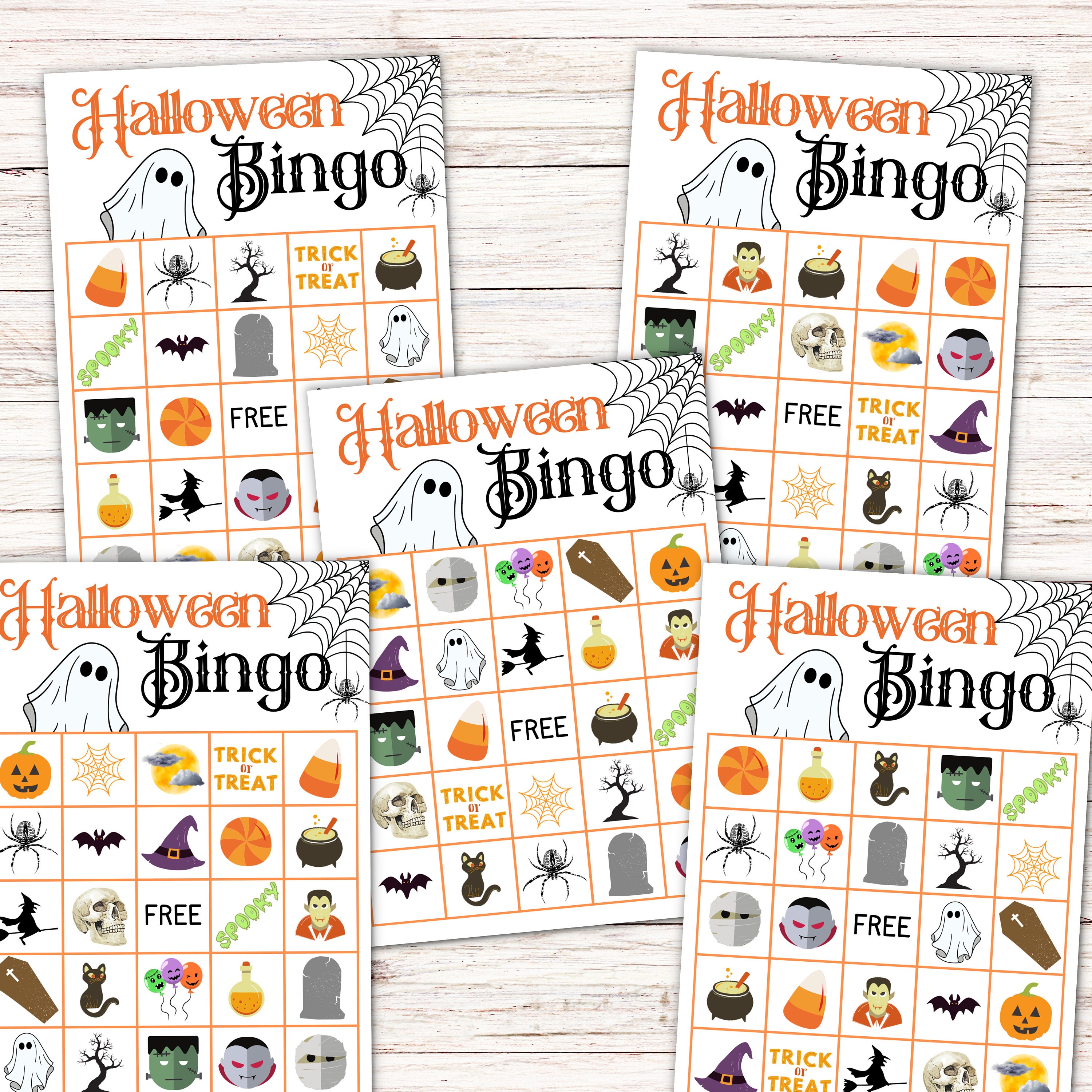 Halloween Bingo Game Printable Kids Party Activity for - Etsy