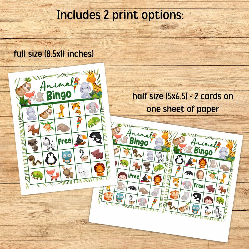 Animal Bingo Game - 30 Printable Cards - for Kids or Classroom Party - Etsy