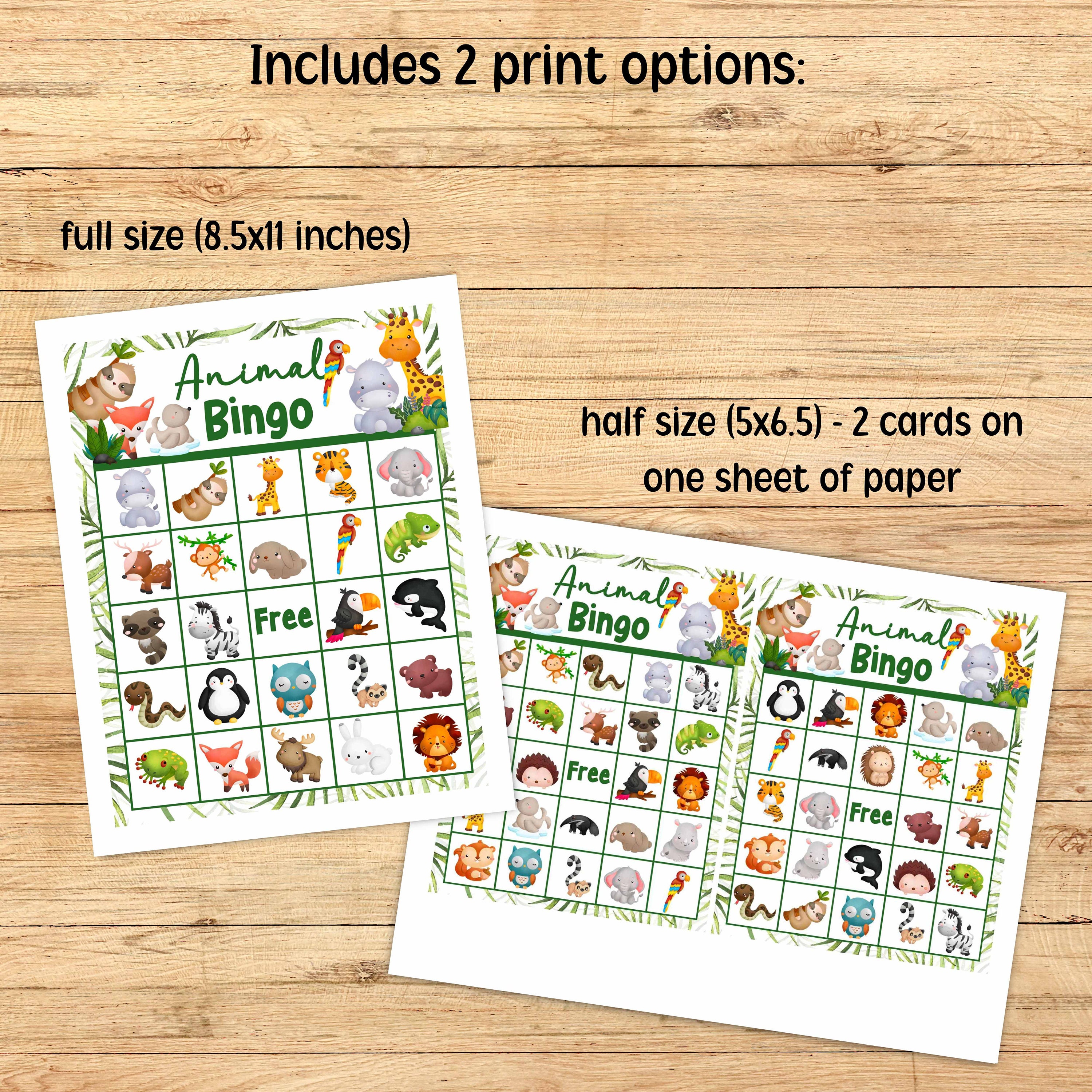 Animal Bingo Game - 30 Printable Cards - for Kids or Classroom Party - Etsy