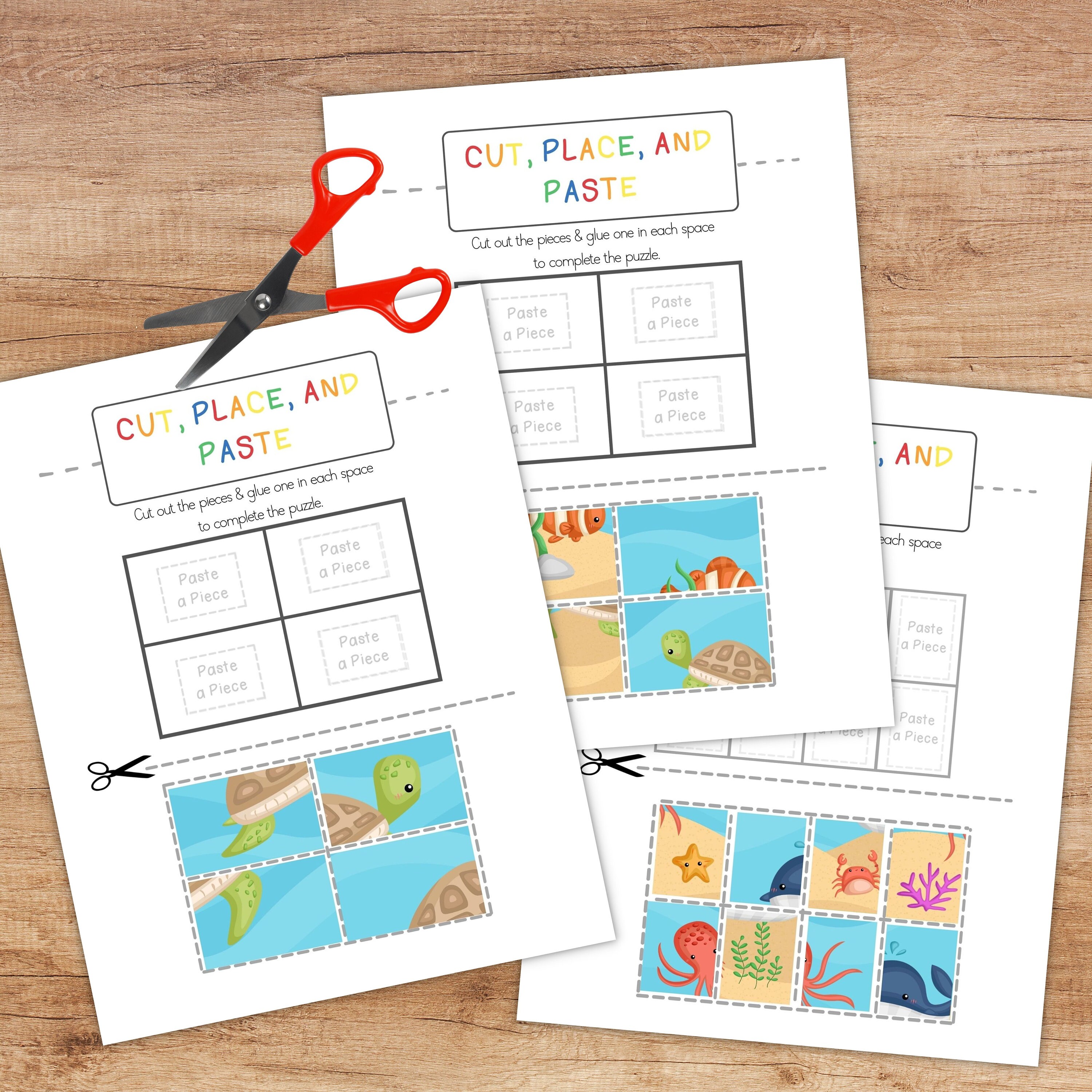 Preschool Cut and Paste Worksheets - Scissor Skills Activity Page ...