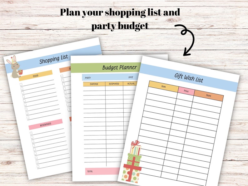 Printable Party Planner - Colorful Birthday & Event Planning Organizer ...