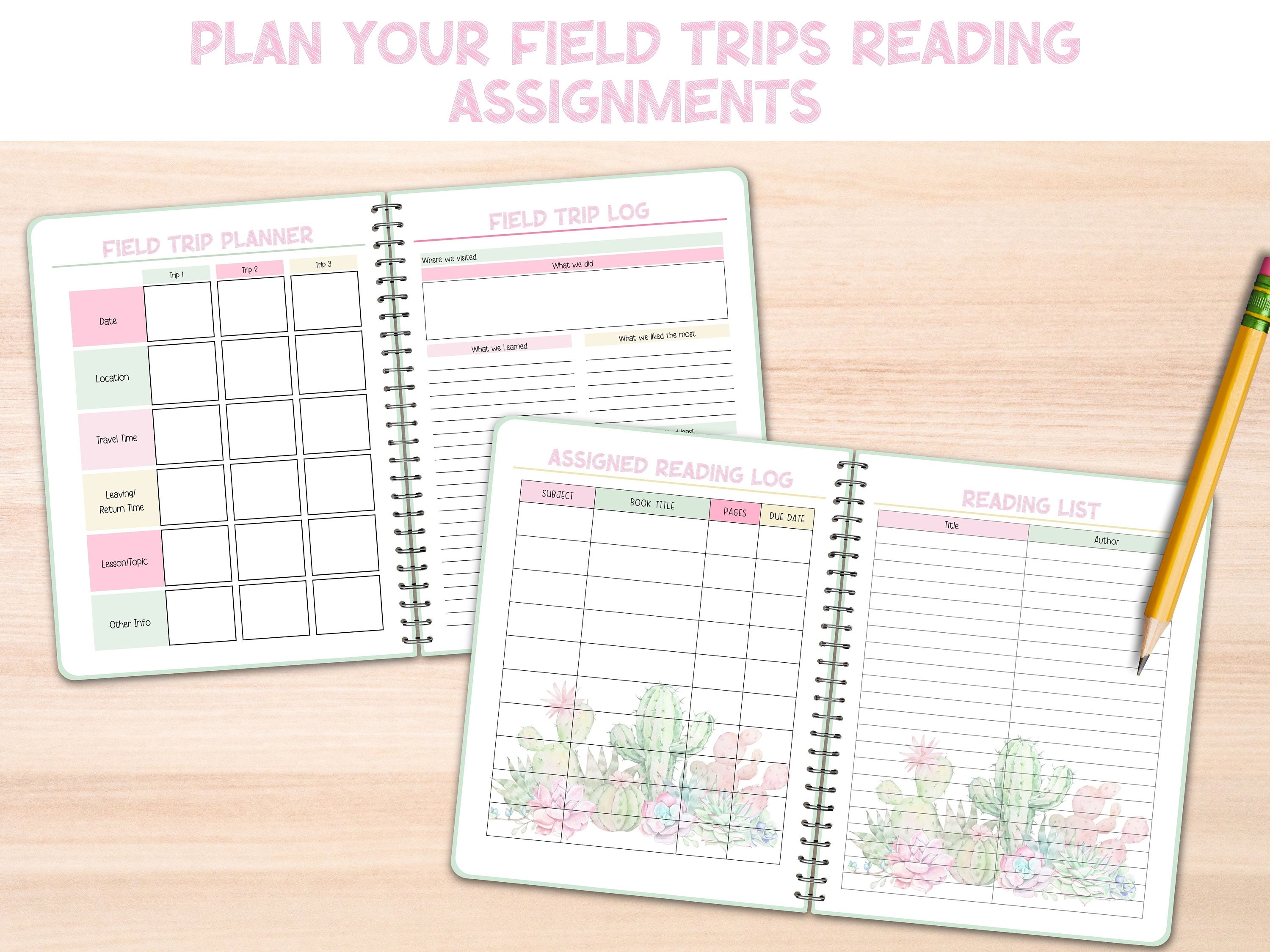 Pink Cactus Teacher Planner Printable 2023 2024 Teaching - Etsy