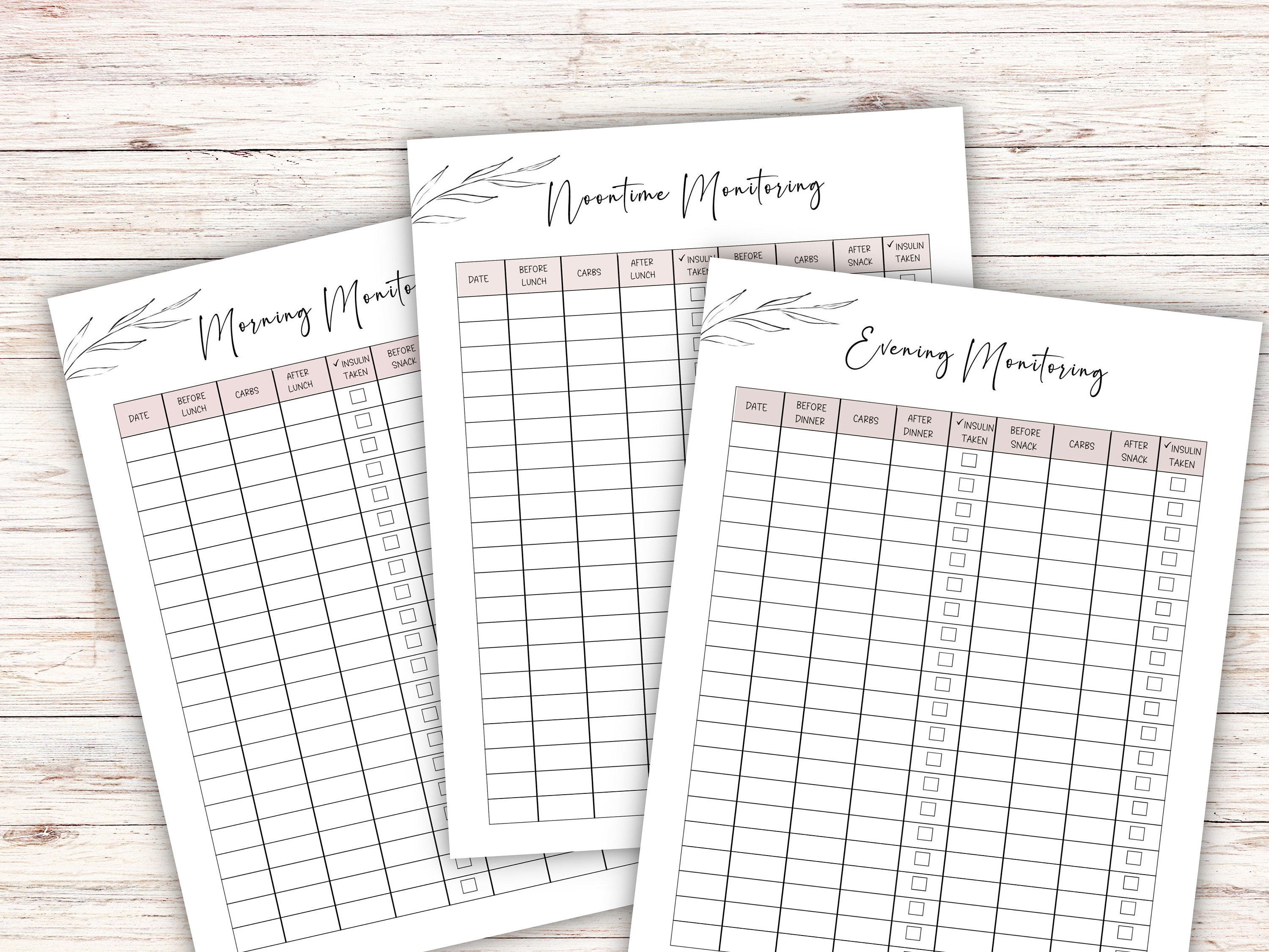 Printable Diabetic Log Book - Blood Sugar Tracker - Diabetes Planner ...