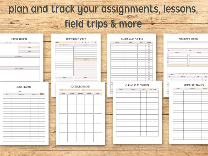 Homeschool Planner - Printable Academic Lesson Planner for Home School ...