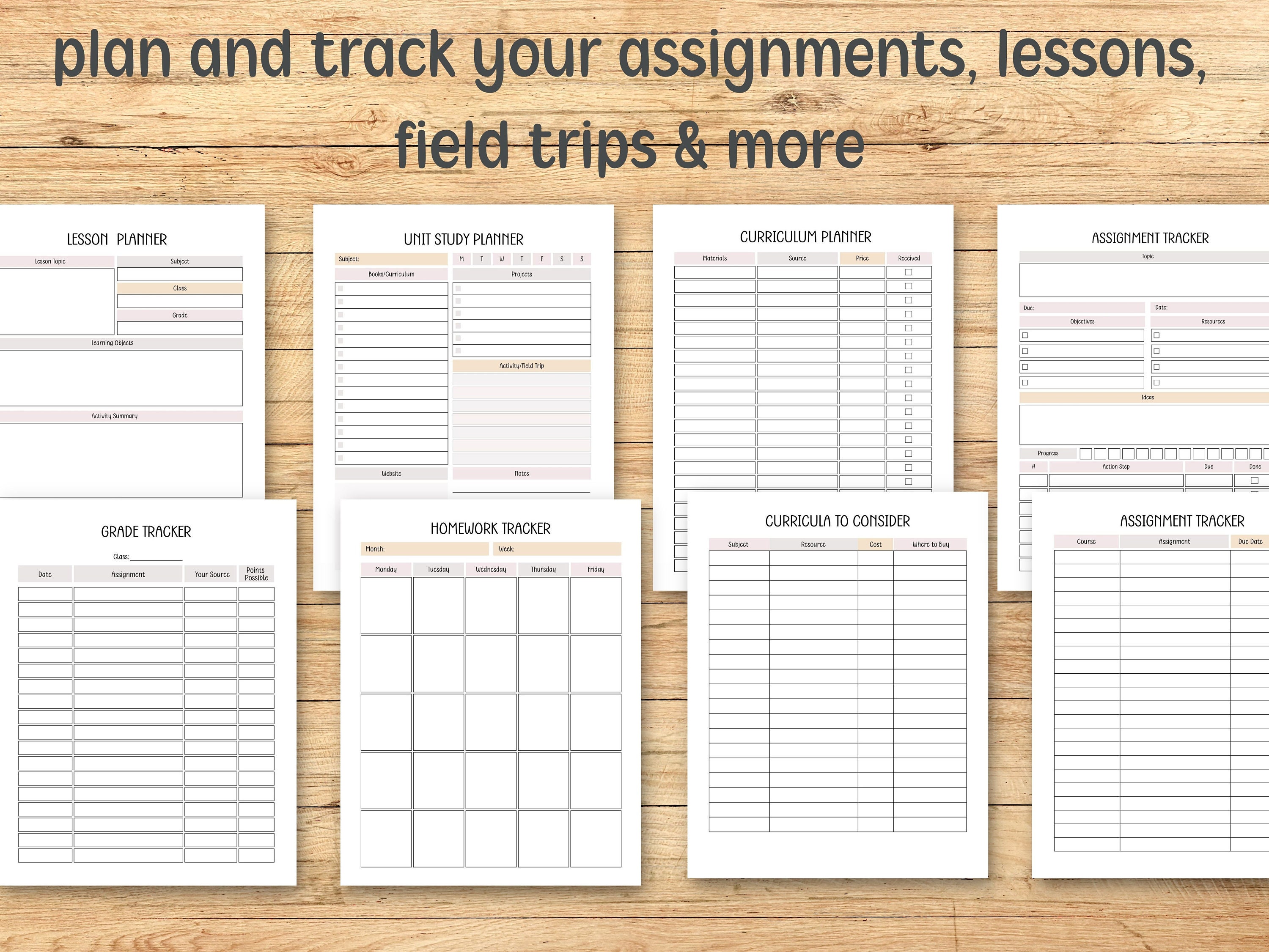 Homeschool Planner - Printable Academic Lesson Planner for Home School ...
