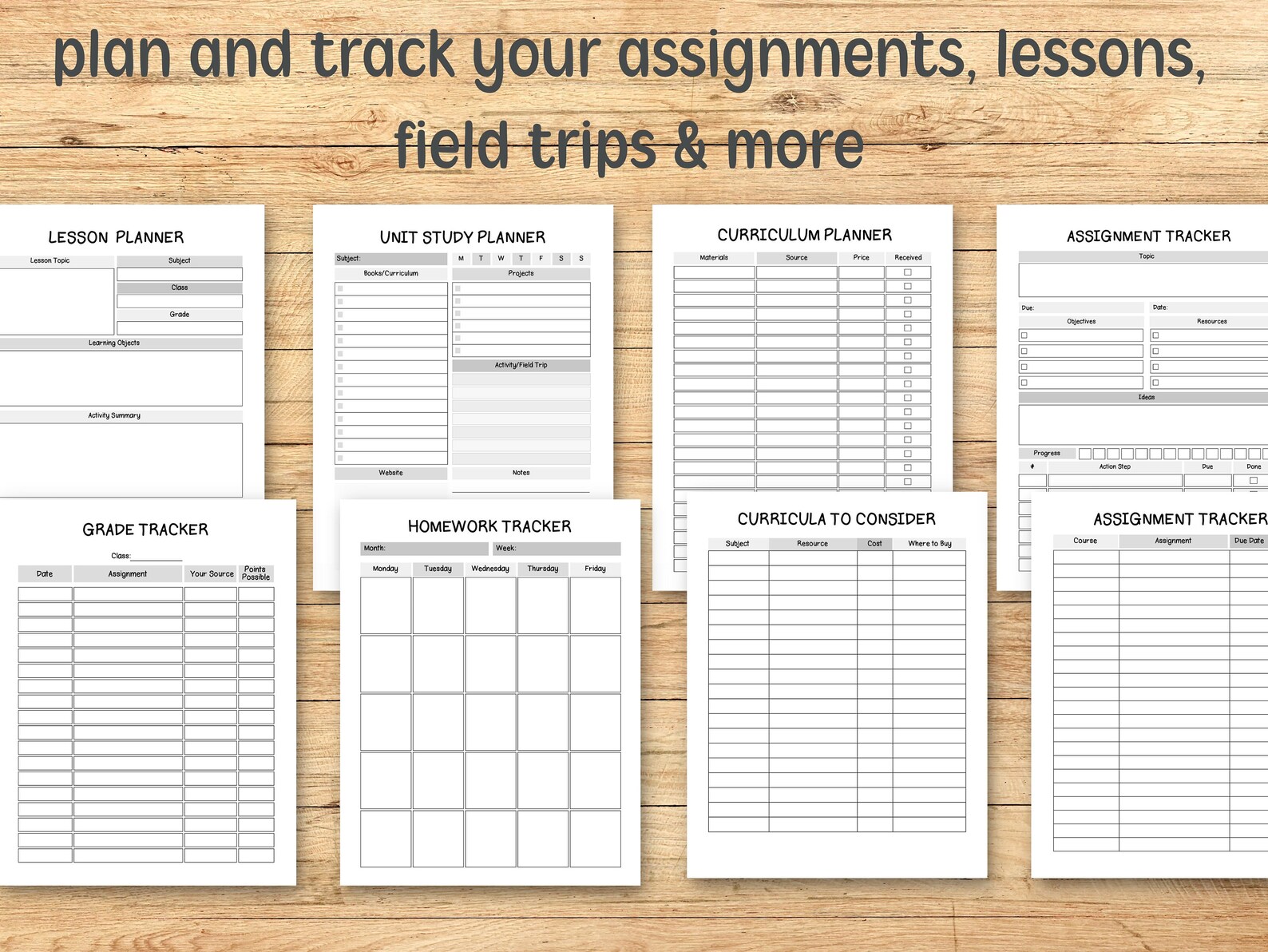 Homeschool Planner Printable Academic Lesson Planner for Home School ...