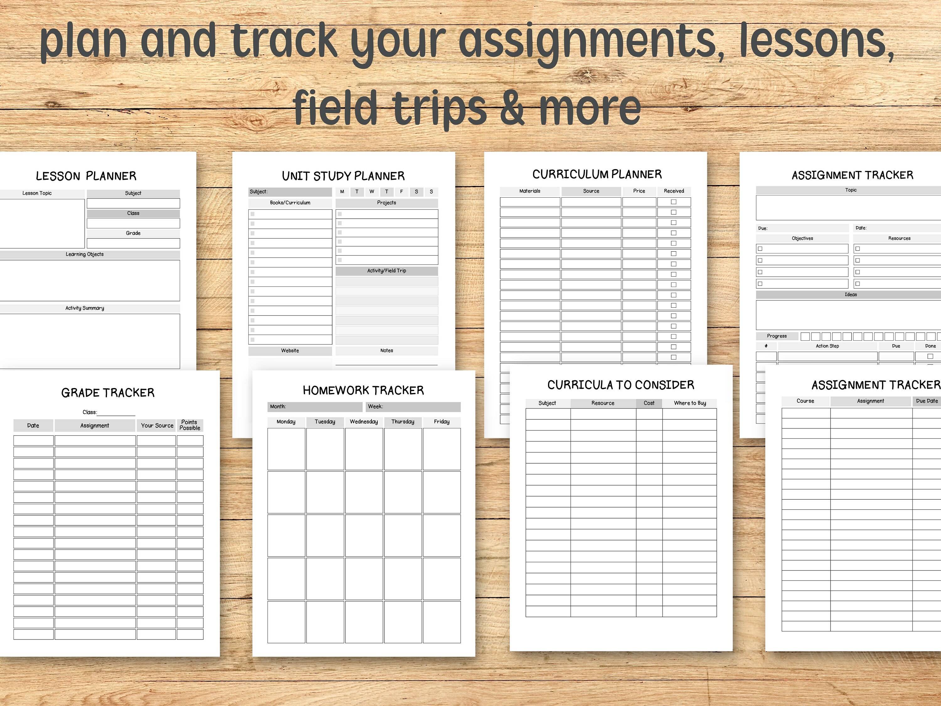 Homeschool Planner Printable Academic Lesson Planner for Home School ...