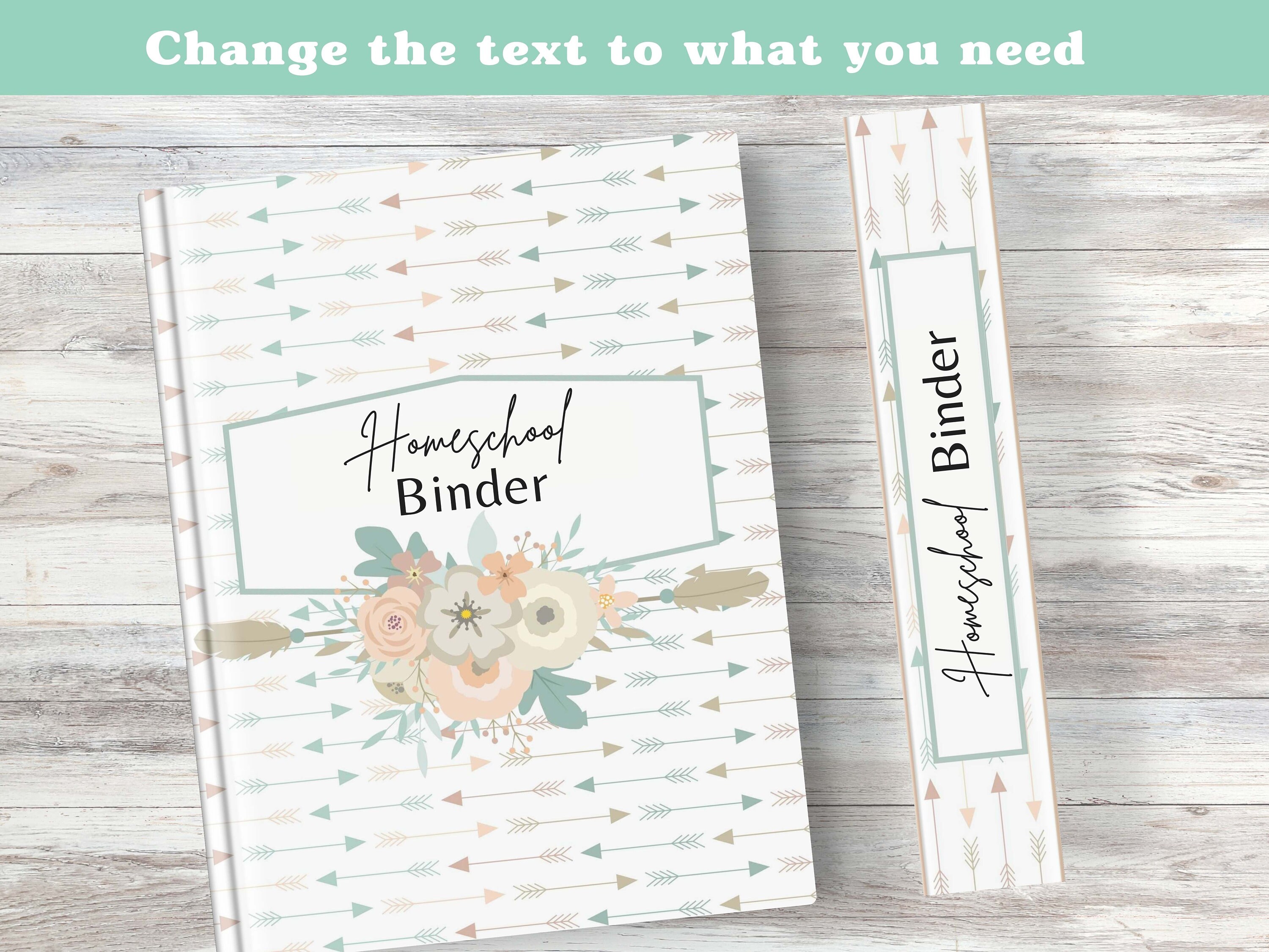Binder Cover Printable - Set of 12 Editable Boho Covers and Spines - Etsy