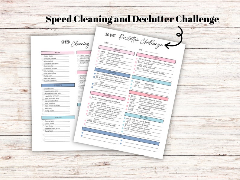 Printable ADHD Cleaning and Declutter Planner With Schedule ...