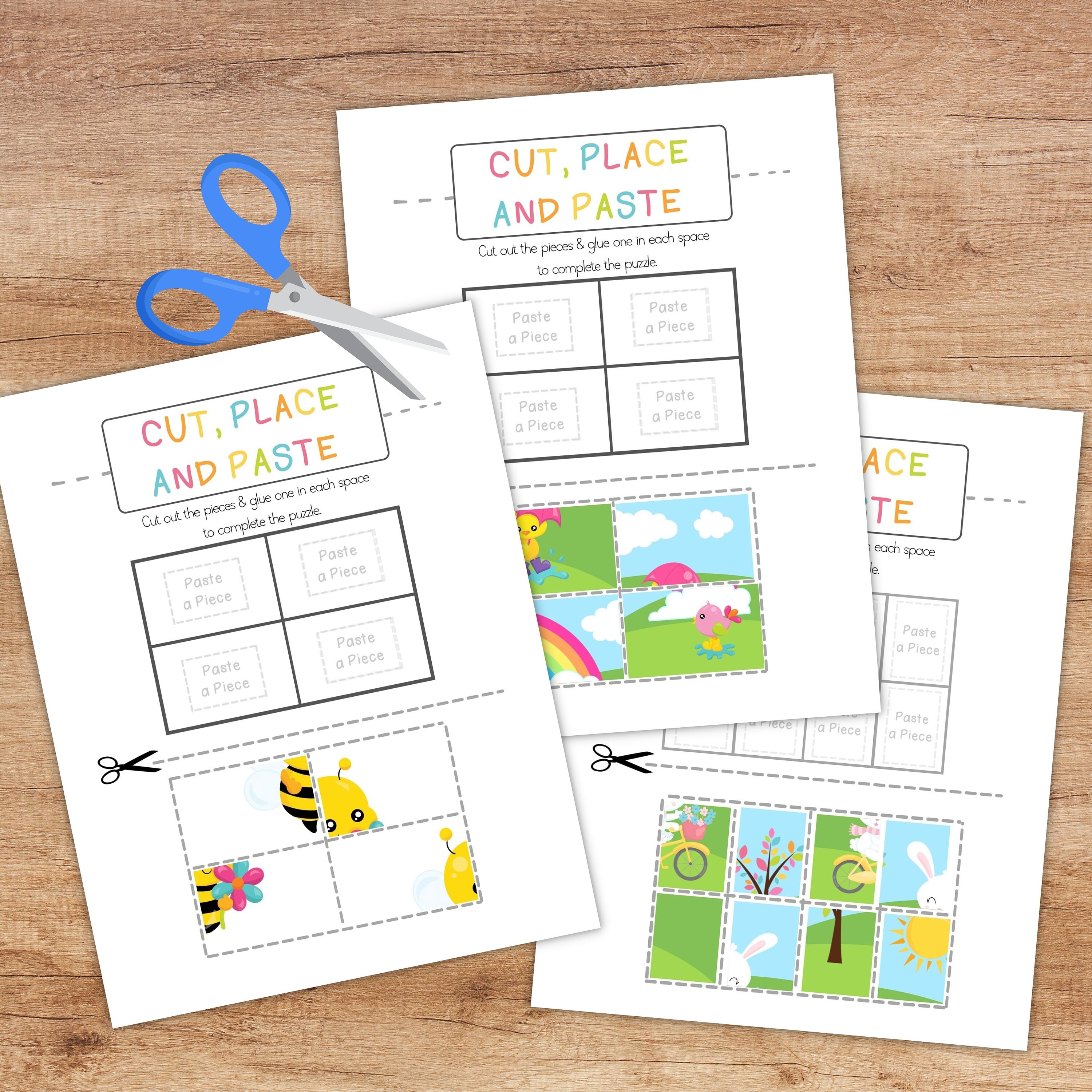 Preschool Cut and Paste Worksheets Scissor Skills Activity Page ...
