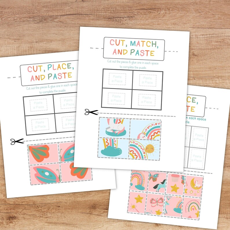 Cut and Paste Worksheets - Unicorn Scissor Skills Activity Pages ...