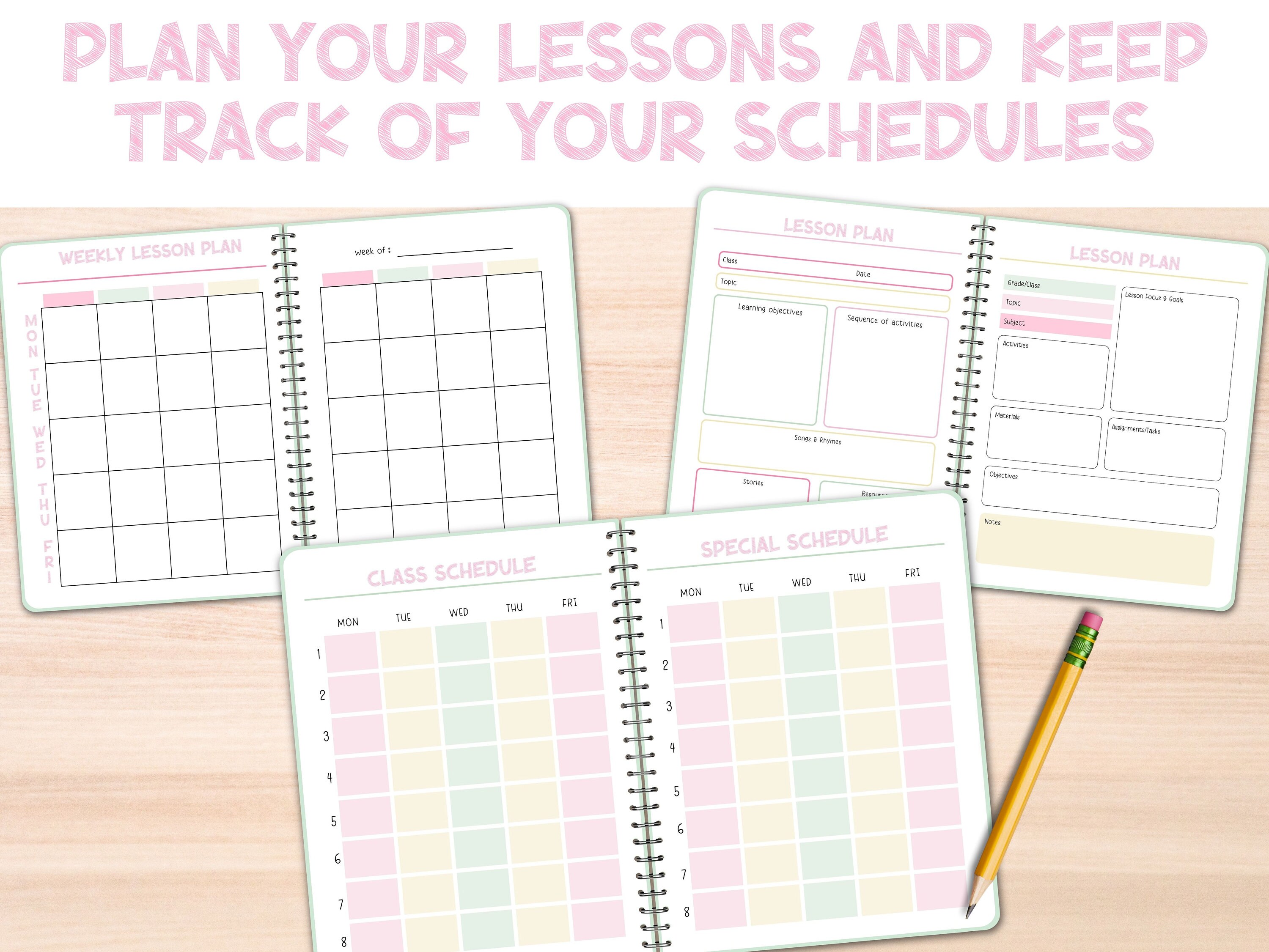 Pink Cactus Teacher Planner Printable 2023 2024 Teaching - Etsy