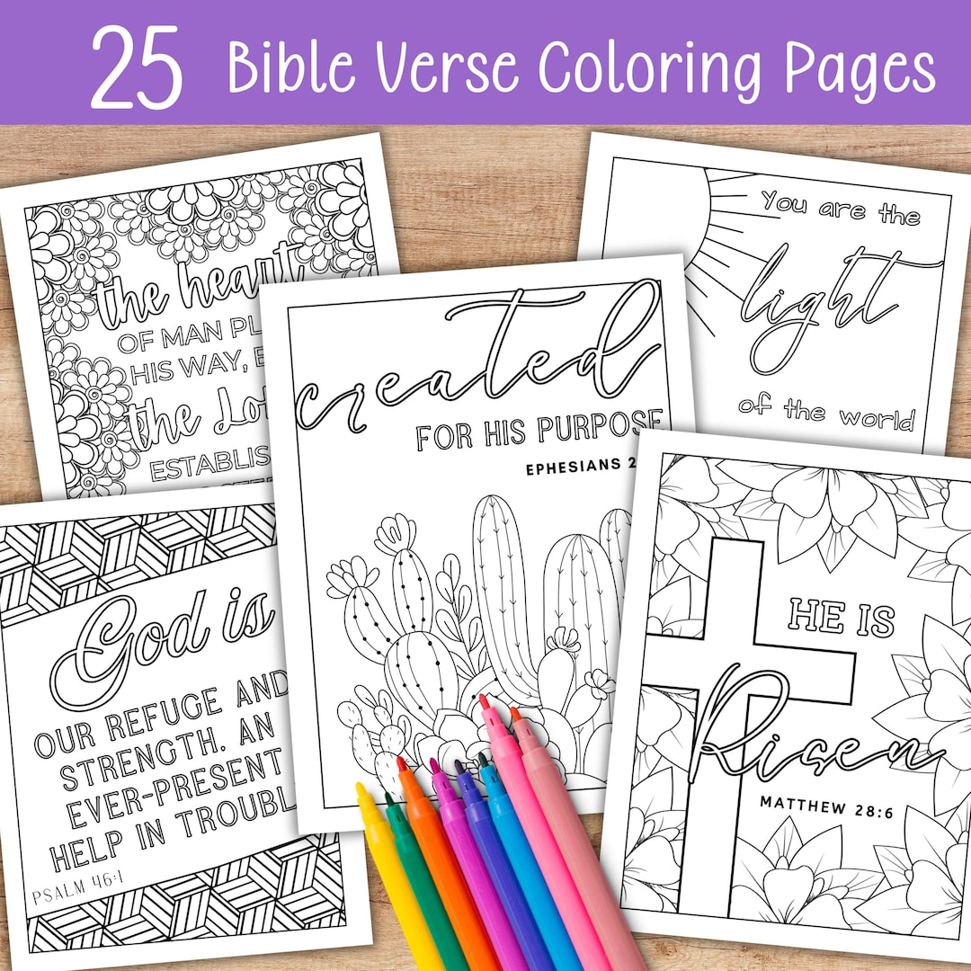 Scripture Coloring Pages - 25 Christian Faith Bible Verse Religious ...