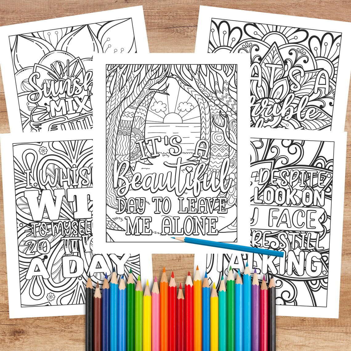 75 Funny Coloring Pages for Adults Printable Sarcastic - Etsy
