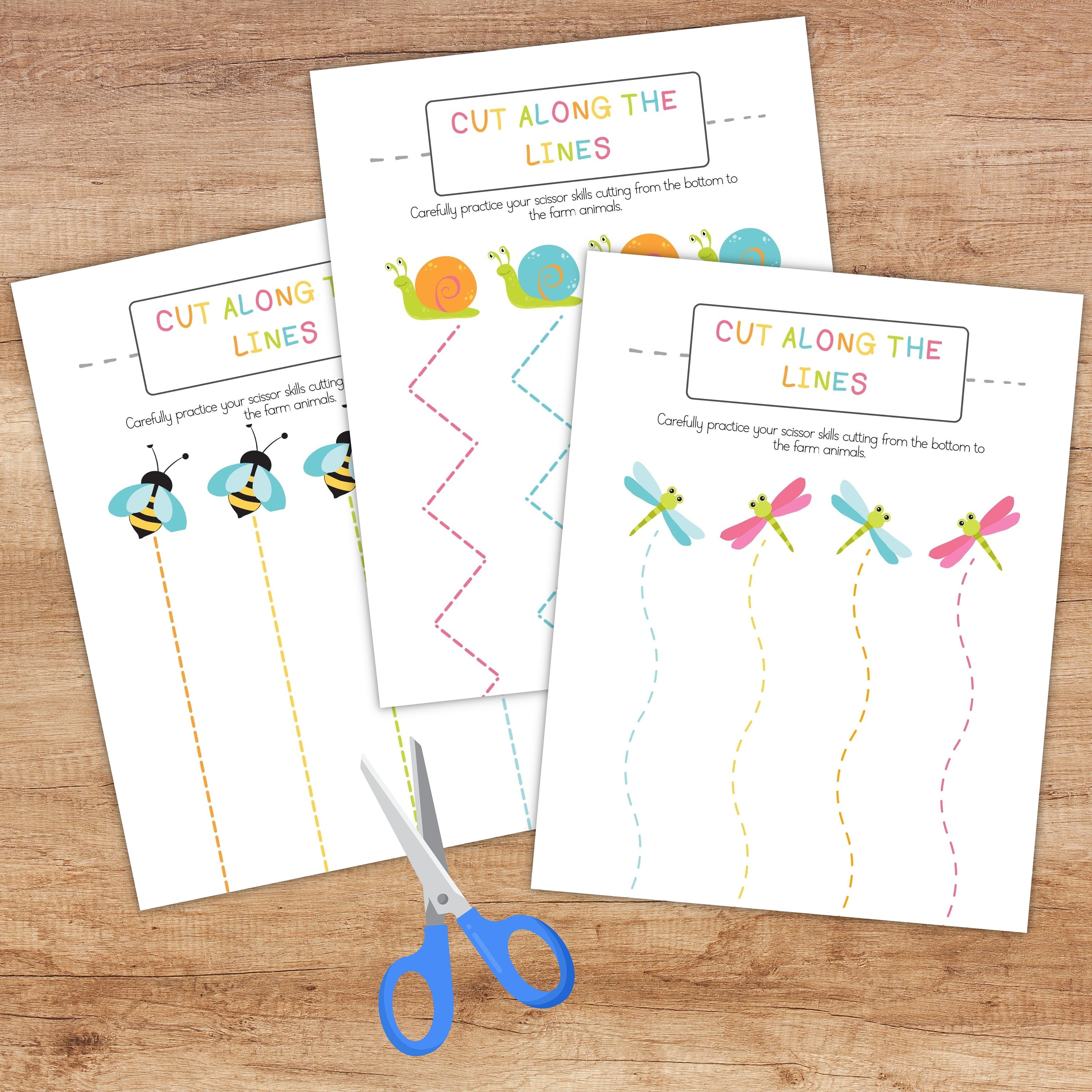 Preschool Cut and Paste Worksheets - Scissor Skills Activity Page ...