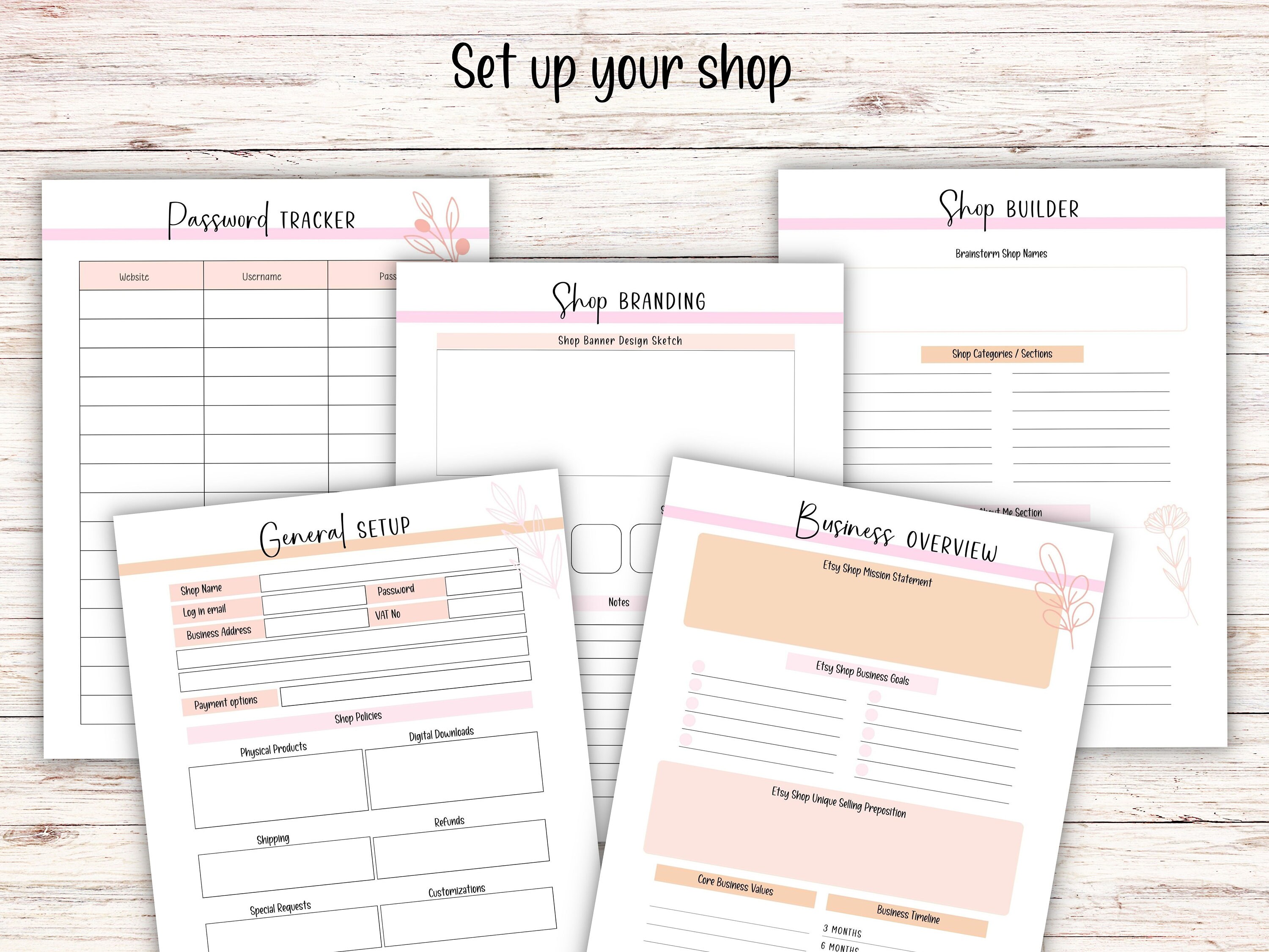 Etsy Shop Planner - Printable Small Business Organizer - Side Hustle ...