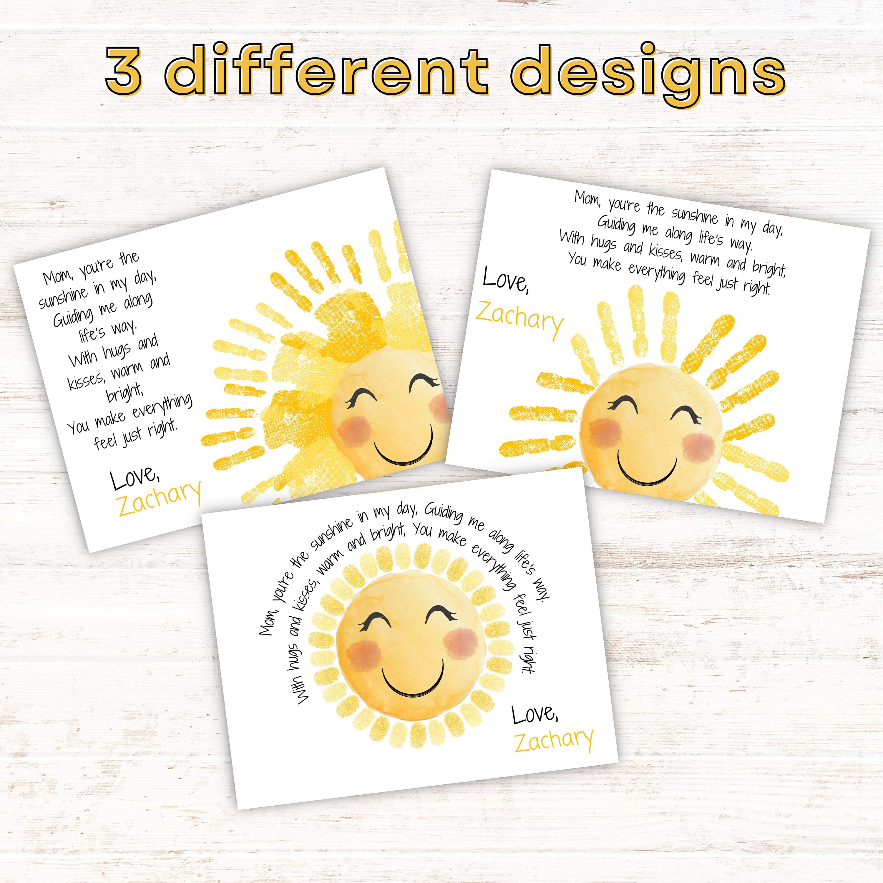 Mother's Day Handprint Art - 3 Printable Sunshine Toddler Preschool DIY ...