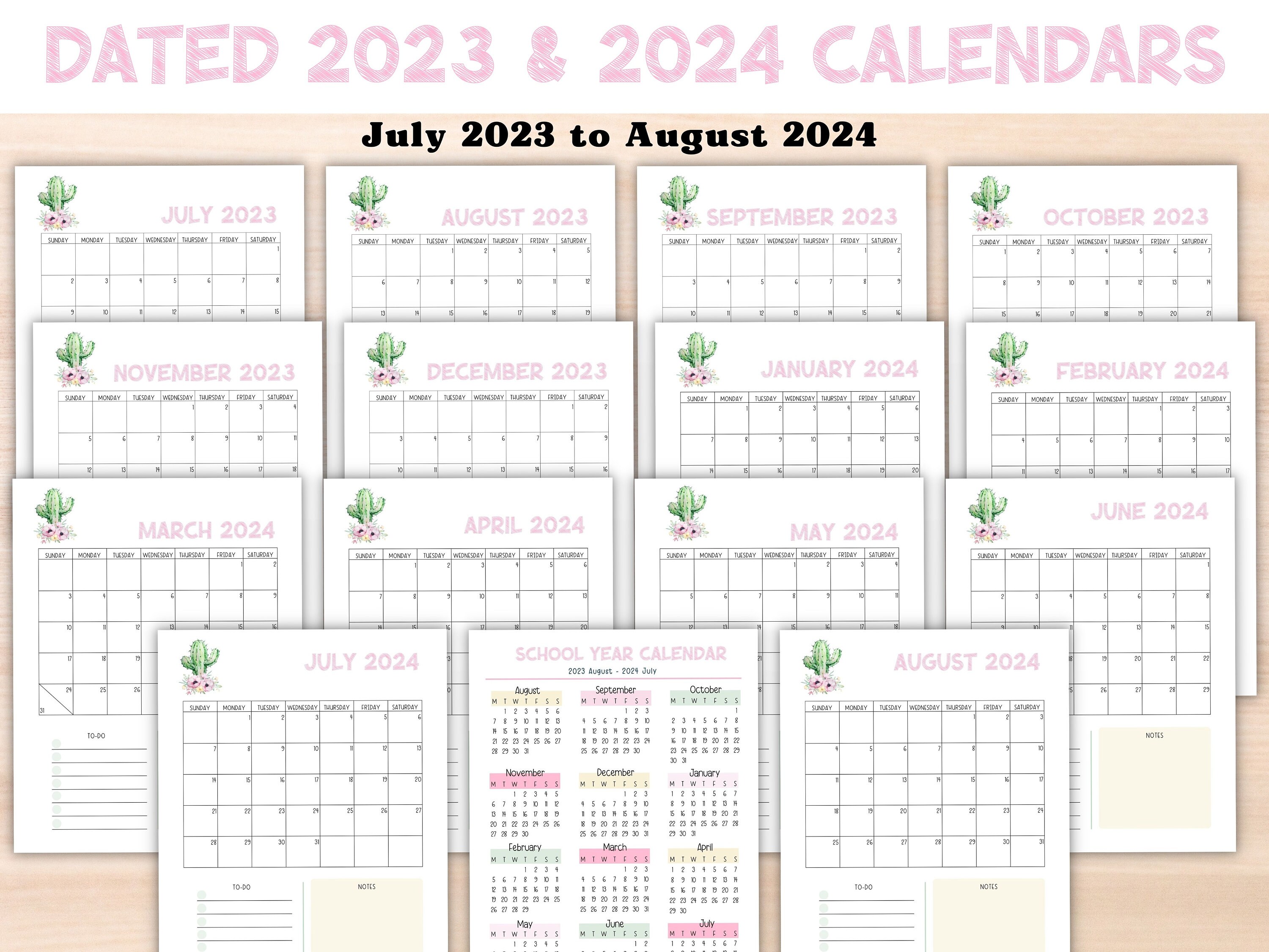 Pink Cactus Teacher Planner Printable 2023 2024 Teaching - Etsy