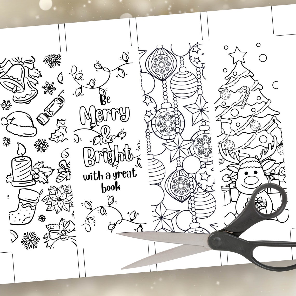 Christmas Coloring Bookmarks - 10 Printable Holiday Bookmarks for Kids ...