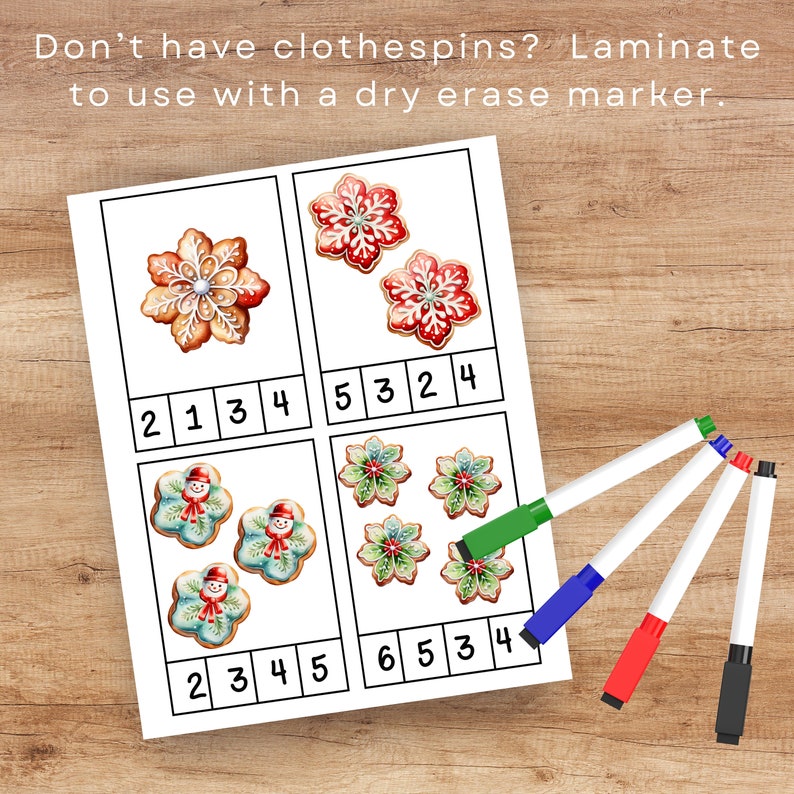 Christmas Count and Clip Cards - Printable Preschool, Pre K, and ...