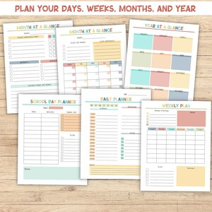 Teacher Planner Printable - Colorful Academic Binder With Lesson ...