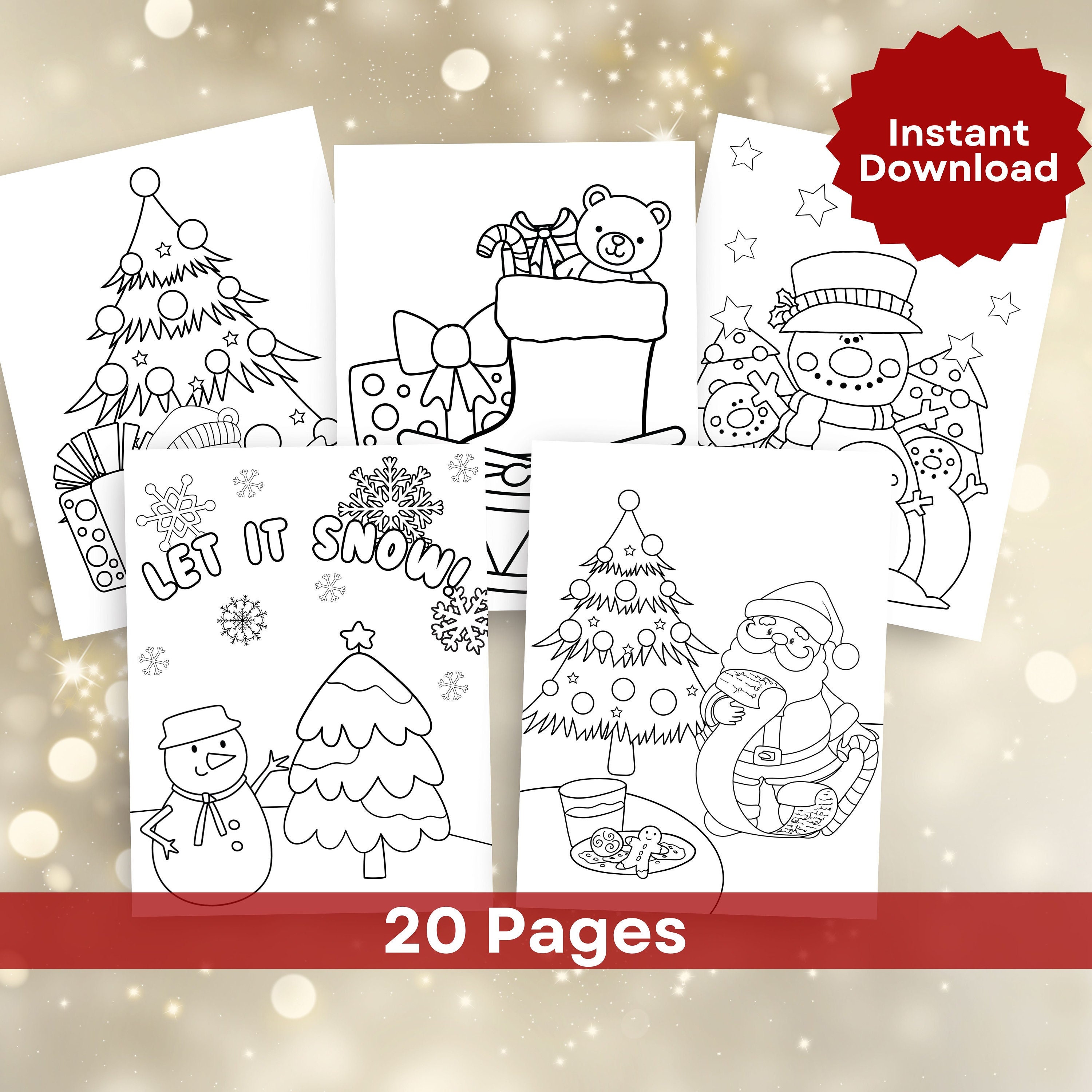 Christmas Coloring Pages - 20 Printable Coloring Sheets for Kids ...