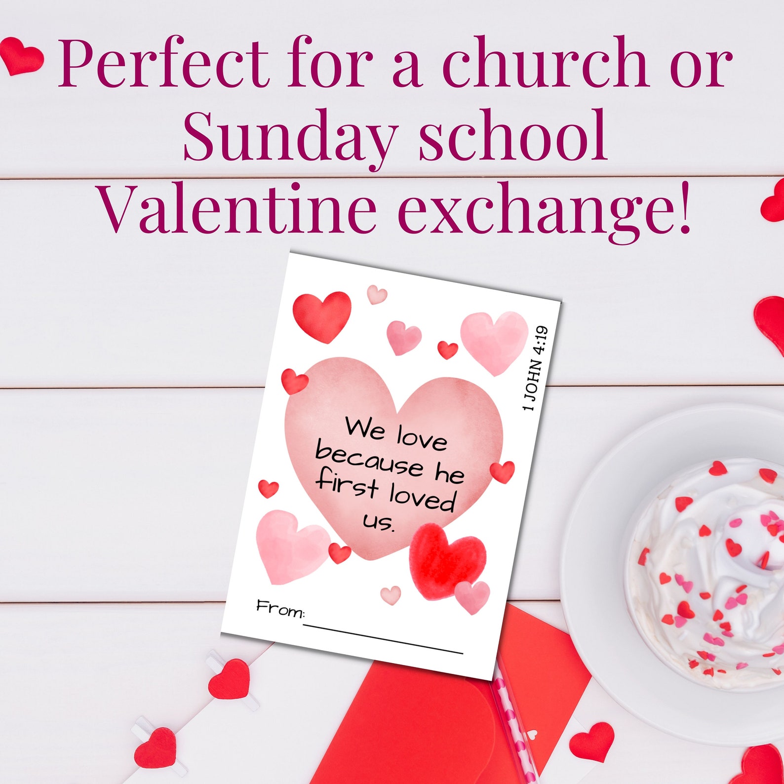 Sunday School Valentines - Bible Verse Valentine Cards - Printable Love ...